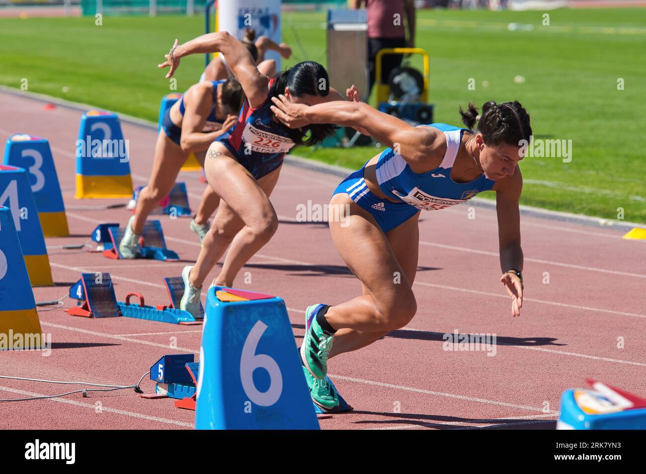 The female hurdlers show off their agility and strength at the Greek ...
