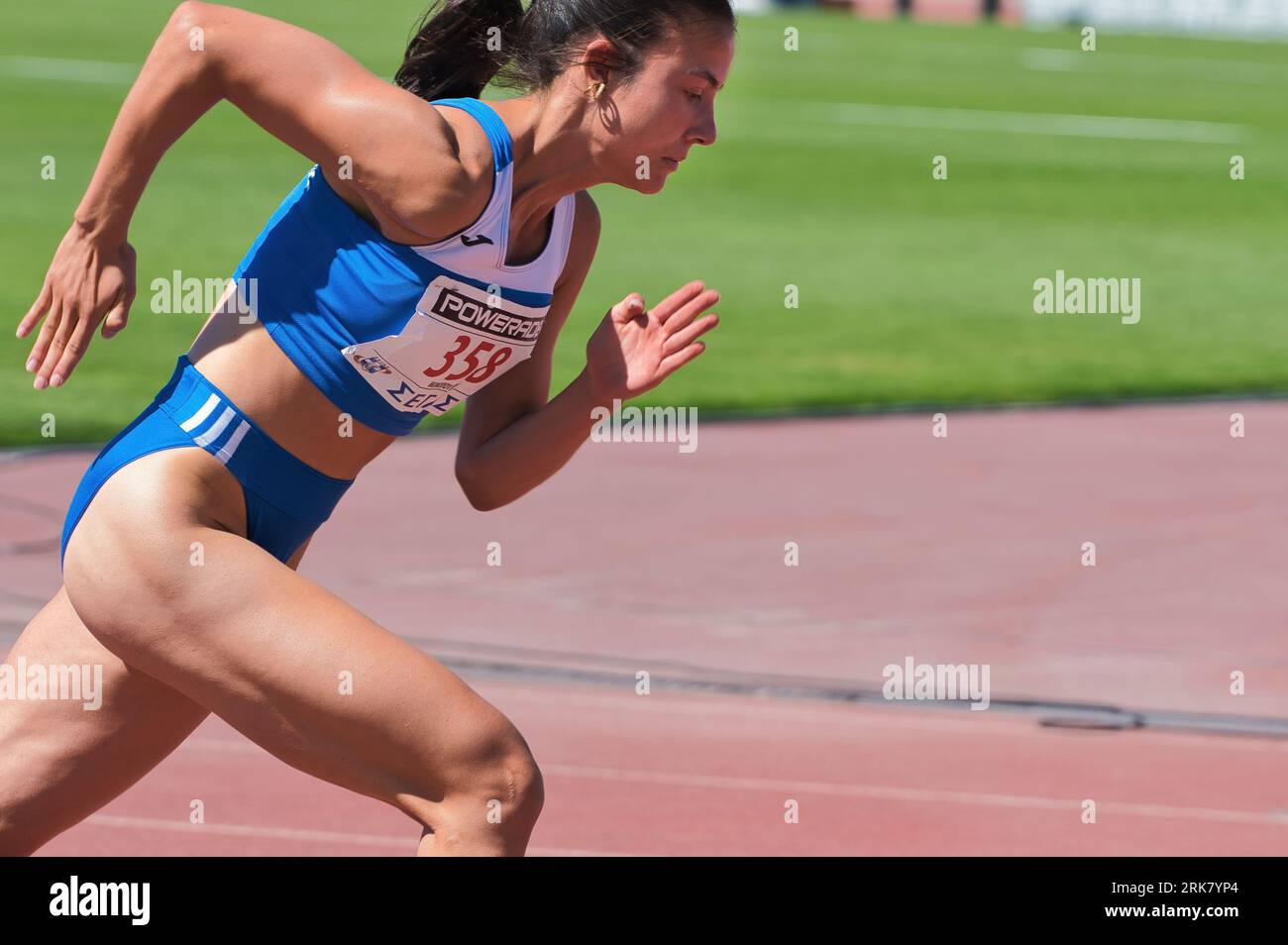 The female hurdlers show off their agility and strength at the Greek ...