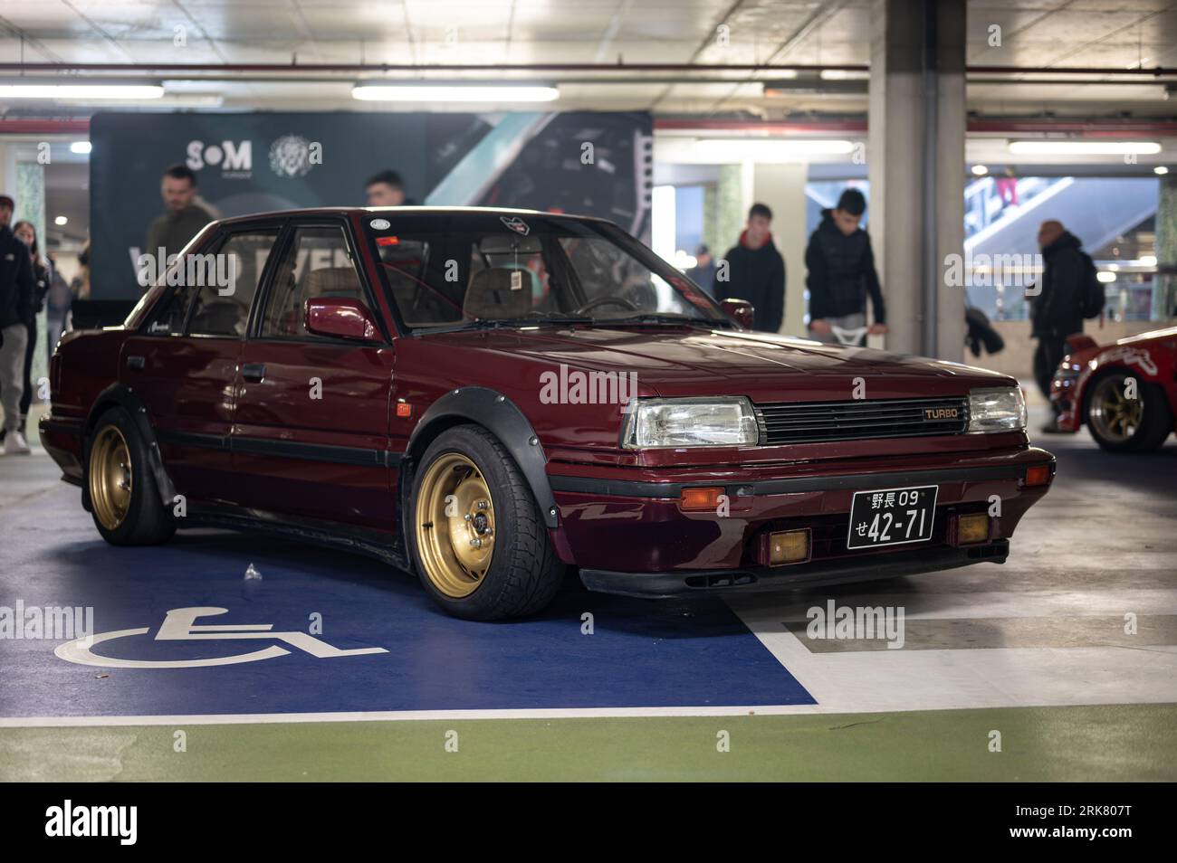 Classic Nissan Bluebird T12 T72 Series in deep maroon red color tuned ...
