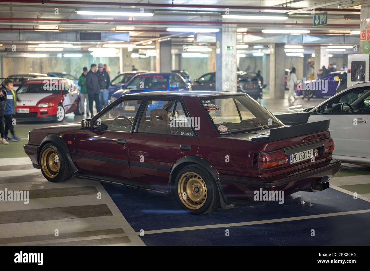 Classic Nissan Bluebird T12 T72 Series in deep maroon red color tuned ...