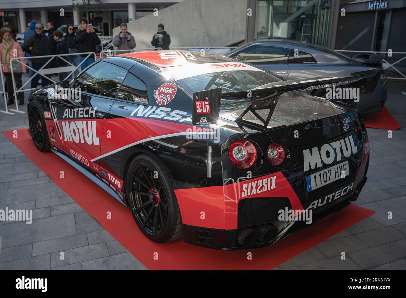 Back view of a tuned Nissan Skyline GTR R35 with Motul and 6to6 ...