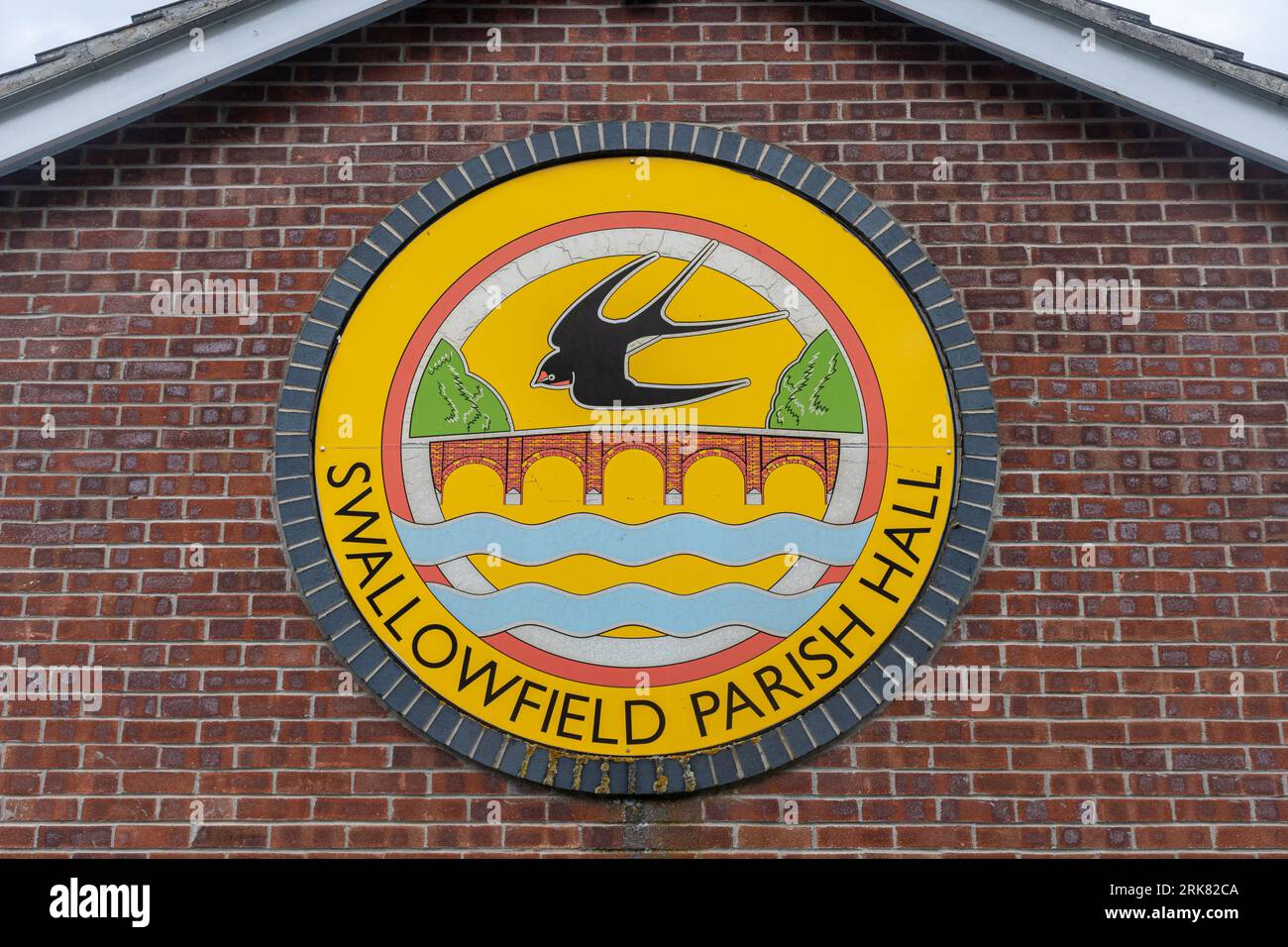 Swallowfield Parish Hall, artwork on outside of the building in the ...