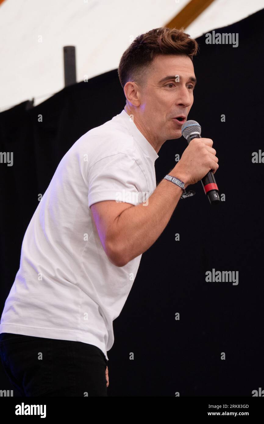 Comedian Ed Gamble performing at the Latitude Festival 2023 Stock Photo ...