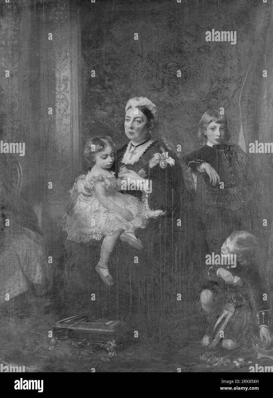 Queen Victoria with three grandchildren 1872 by James Sant Stock Photo ...