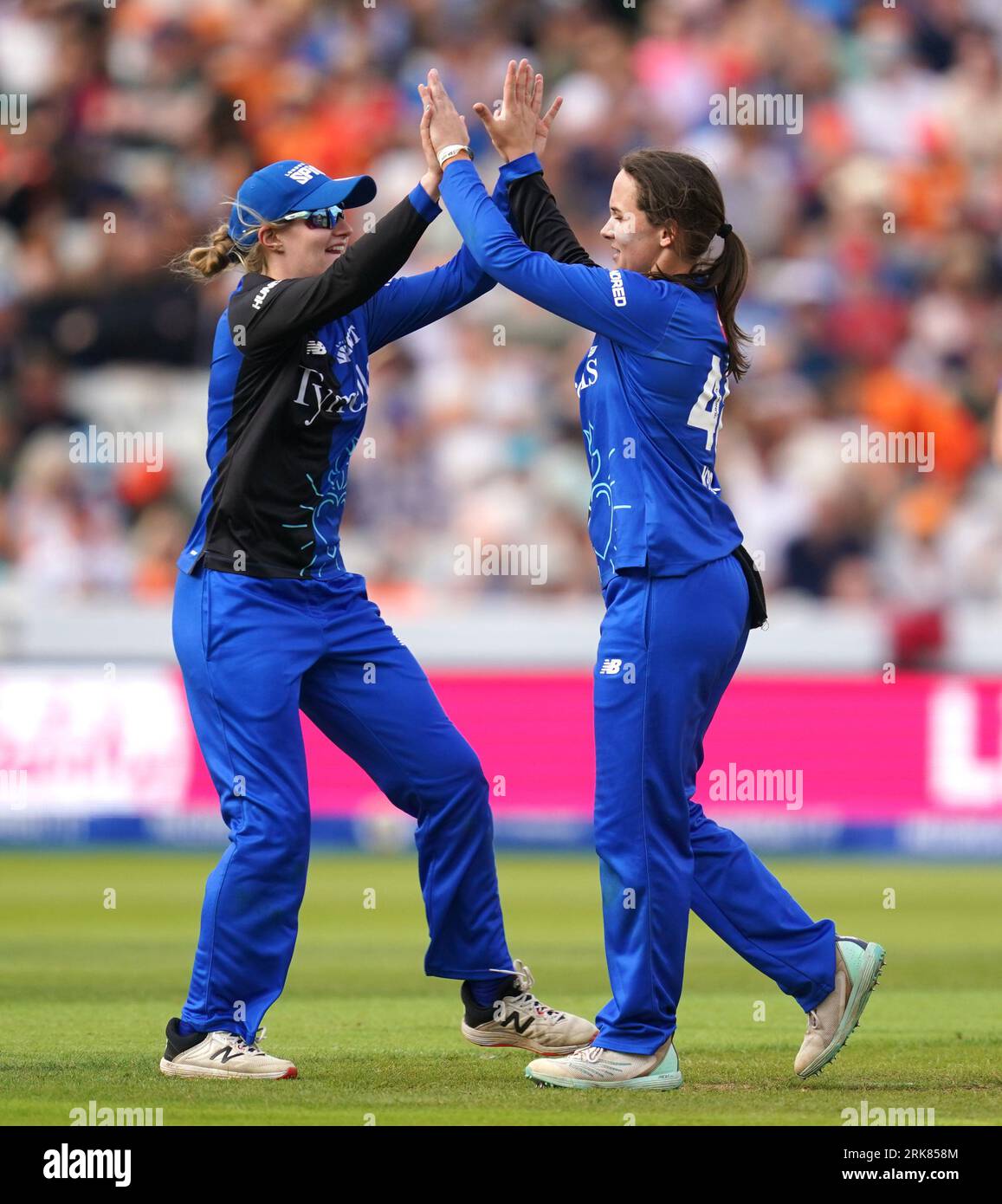 London Spirit's Amelia Kerr celebrates taking the wicket of Birmingham ...