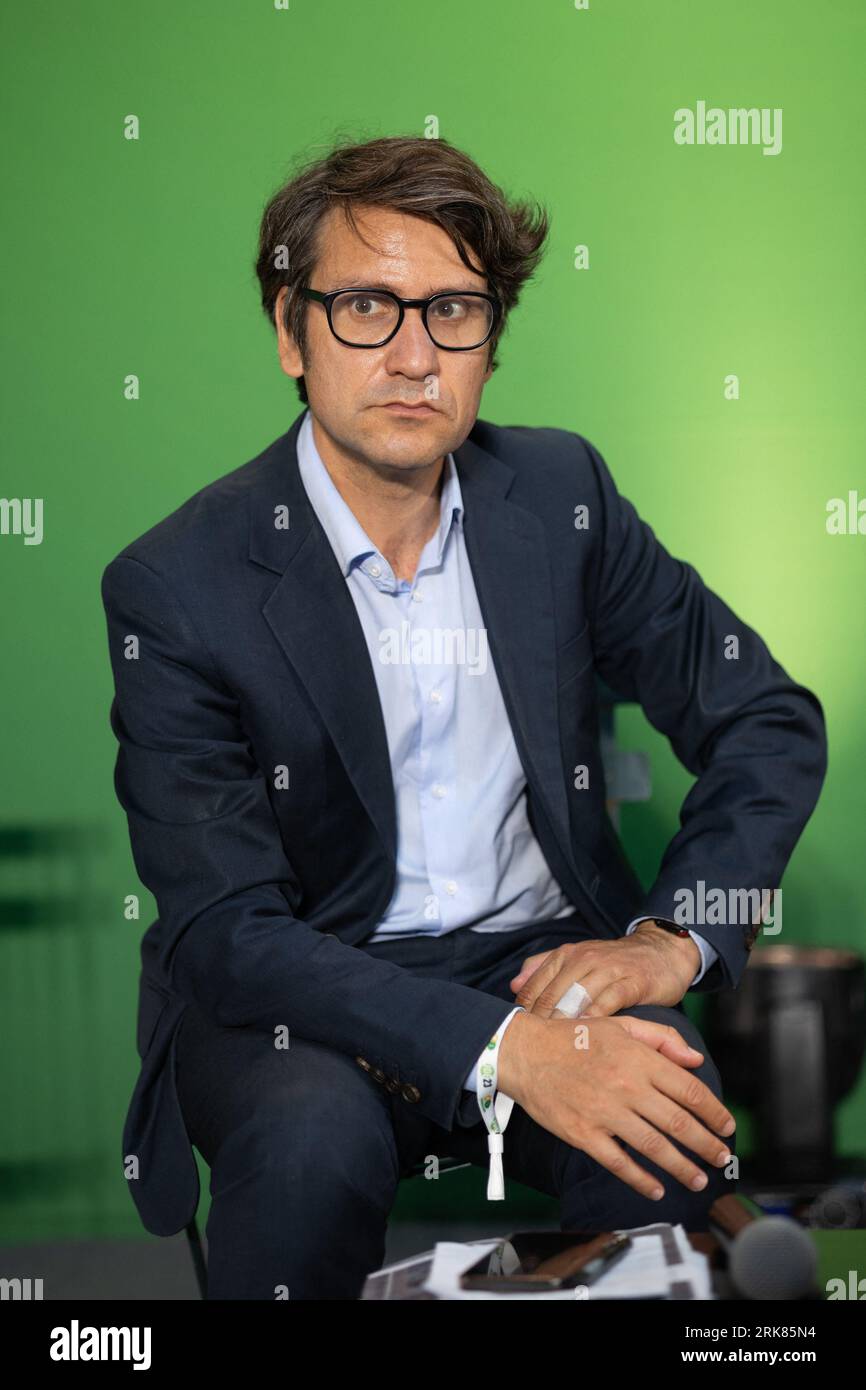 Le Havre, France. 24th Aug, 2023. Harris Interactiv Jean-Daniel Levy during the EELV summer days ...