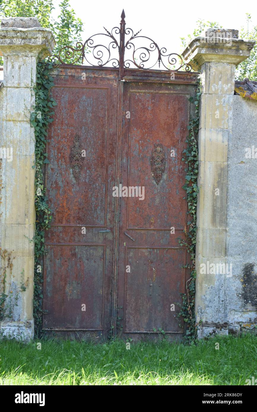 rusty gate with ivy Stock Photo - Alamy