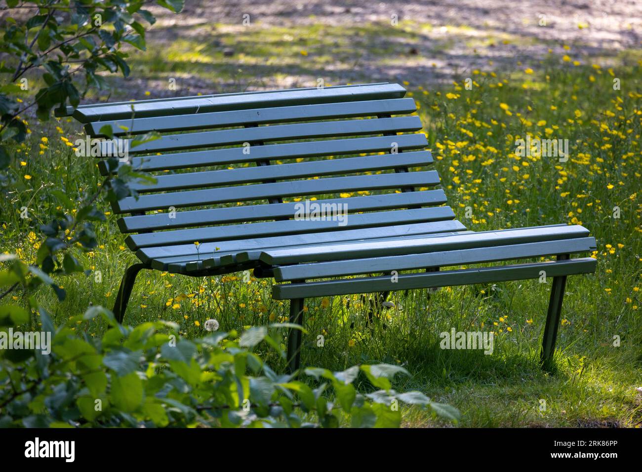 Meadow bench wildflowers hi-res stock photography and images - Alamy