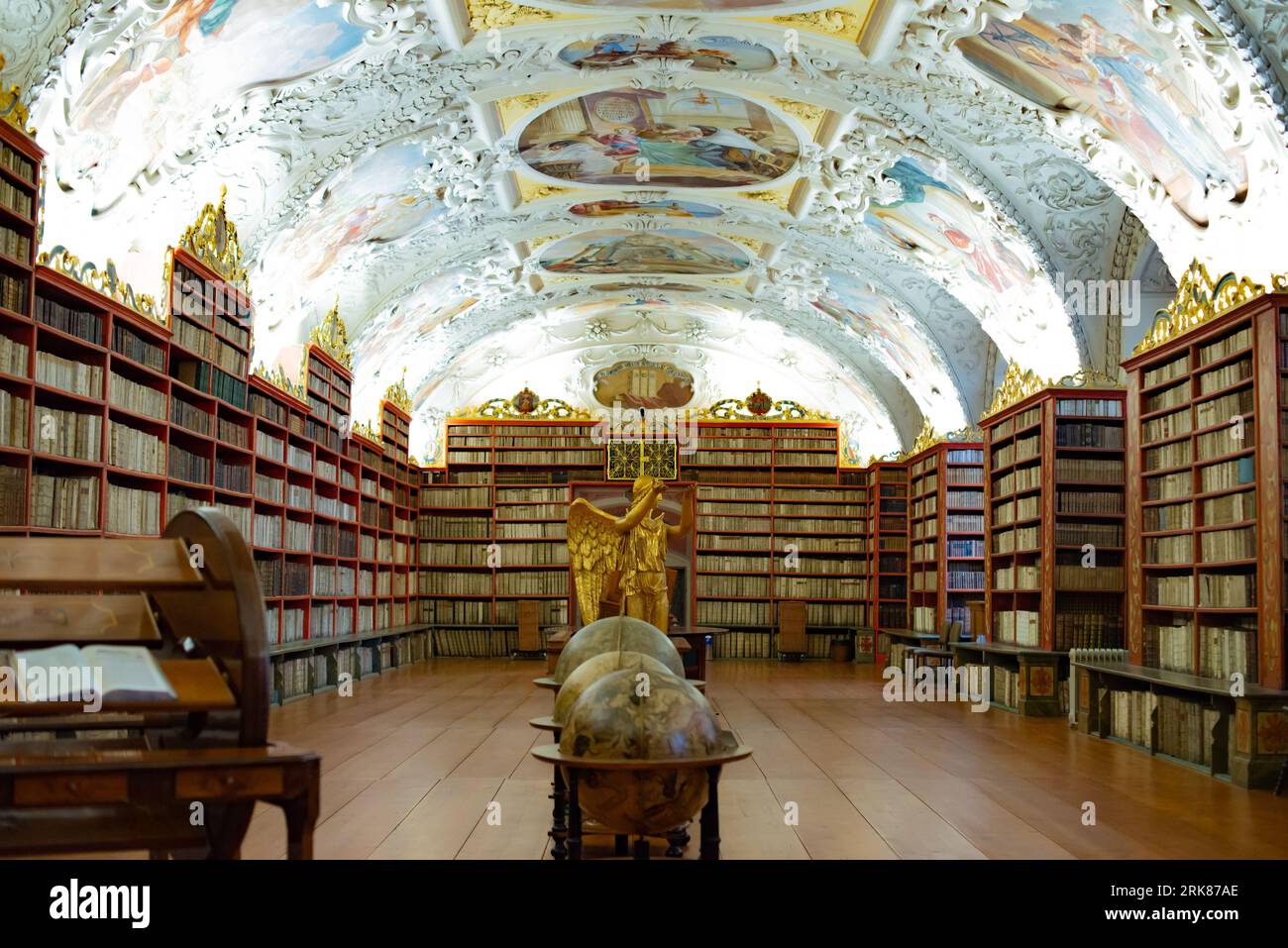 The interior of Klementinum, an old library in Prague, Czech republic ...