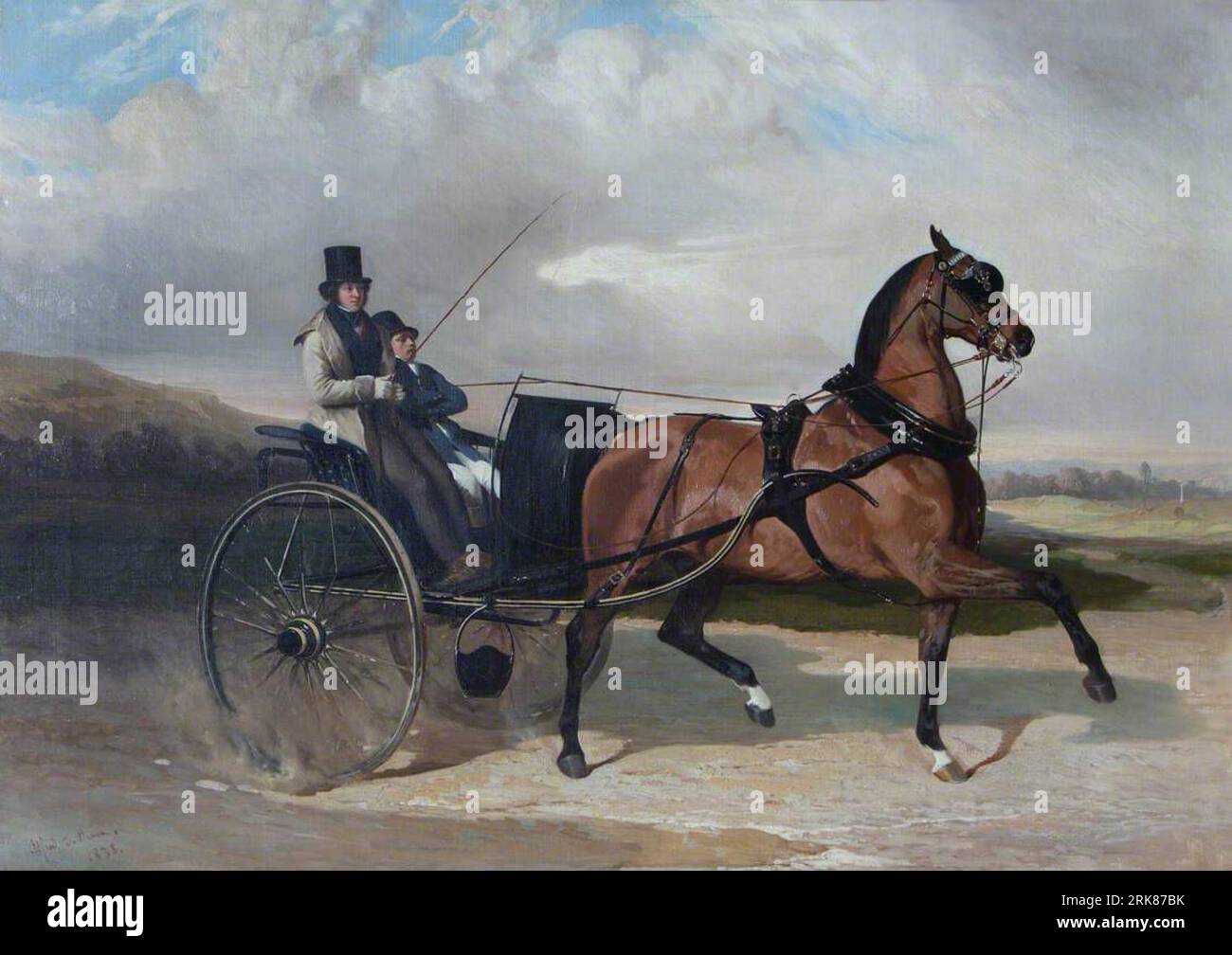 Baron Lionel de Rothschild (1808–1879), in a Gig Drawn by a Chestnut ...