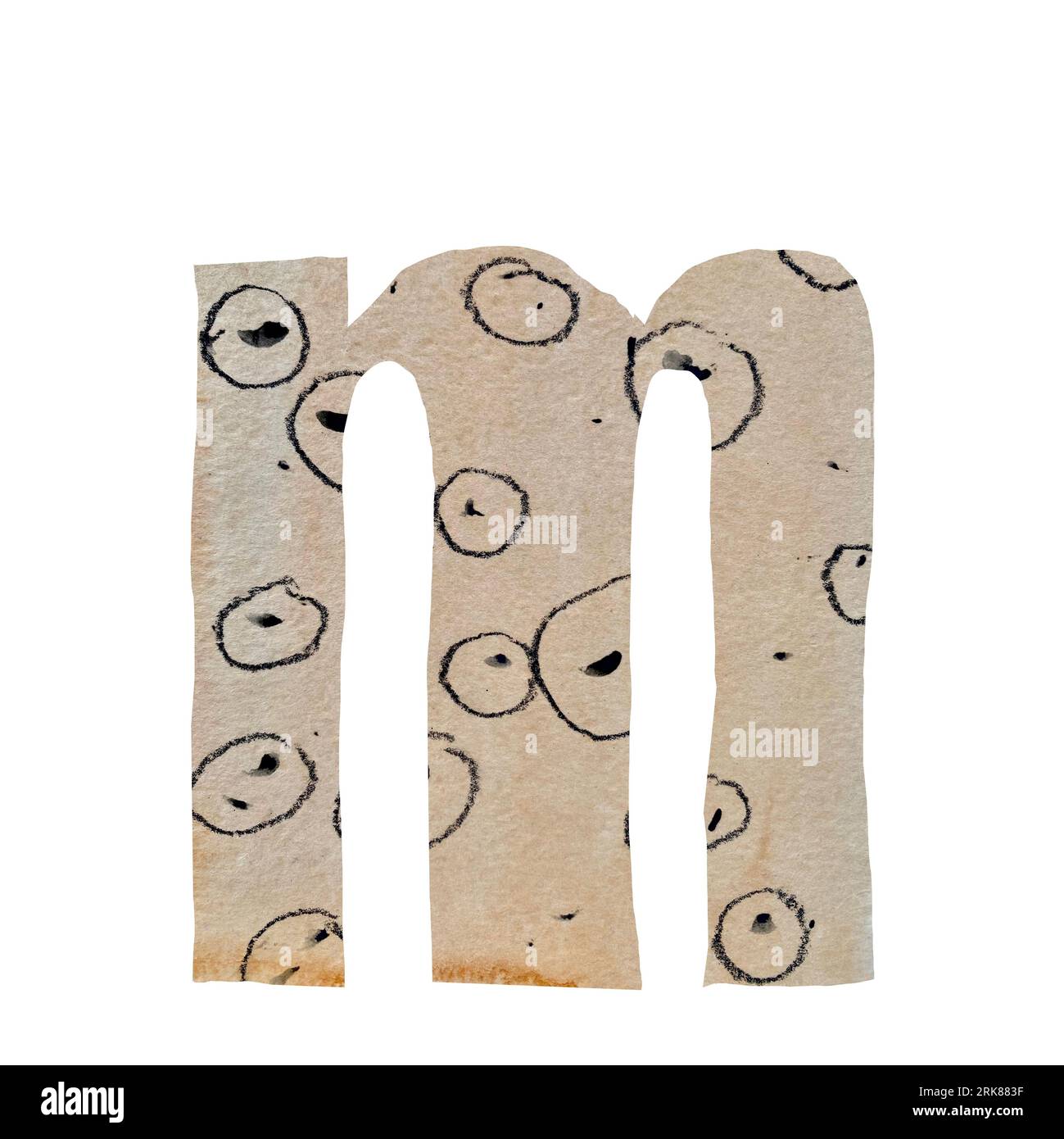 Uppercase letter M cut out paper alphabet Stock Photo - Alamy