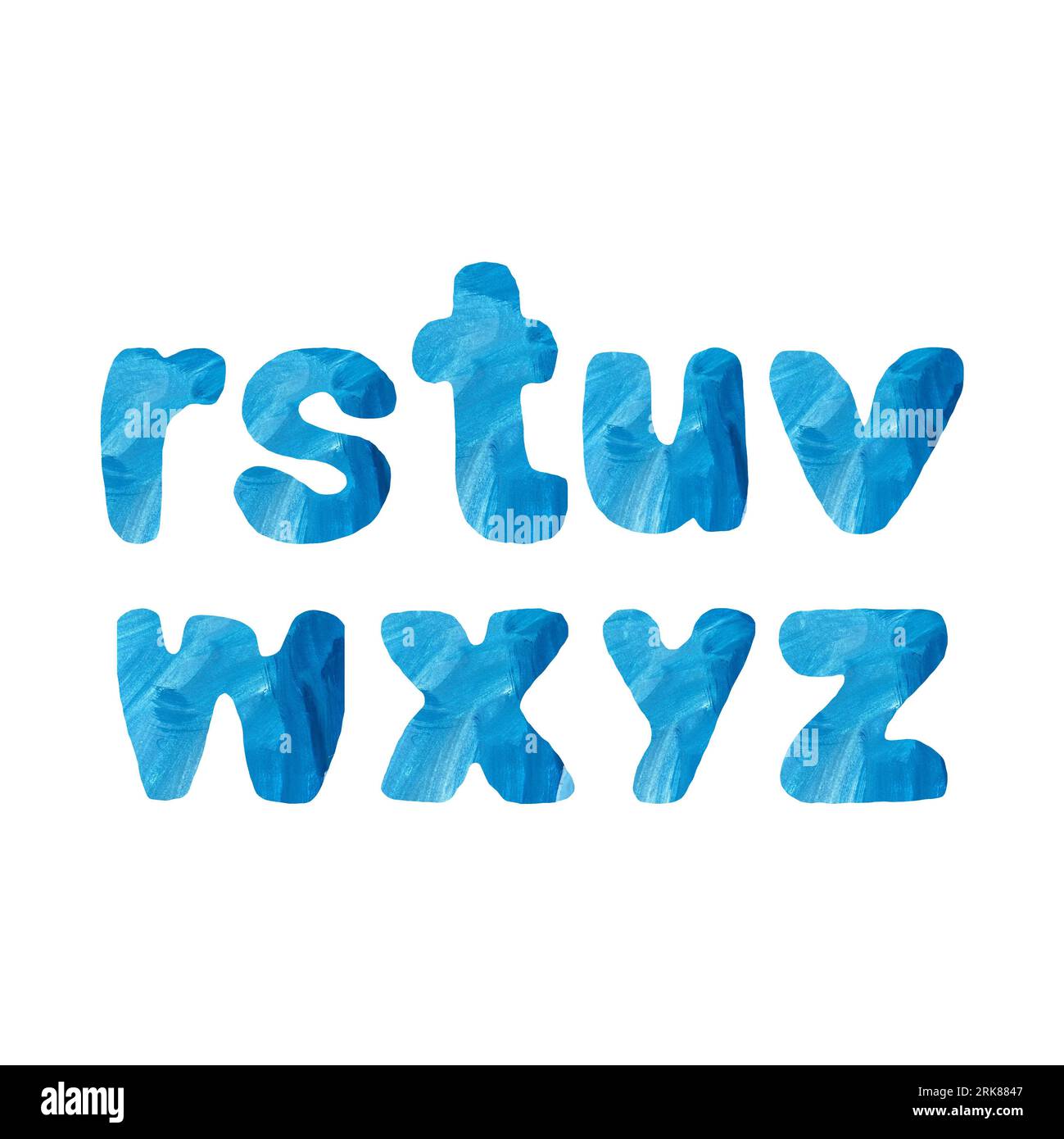 Letter uppercase alphabet blue R to Z Stock Photo - Alamy