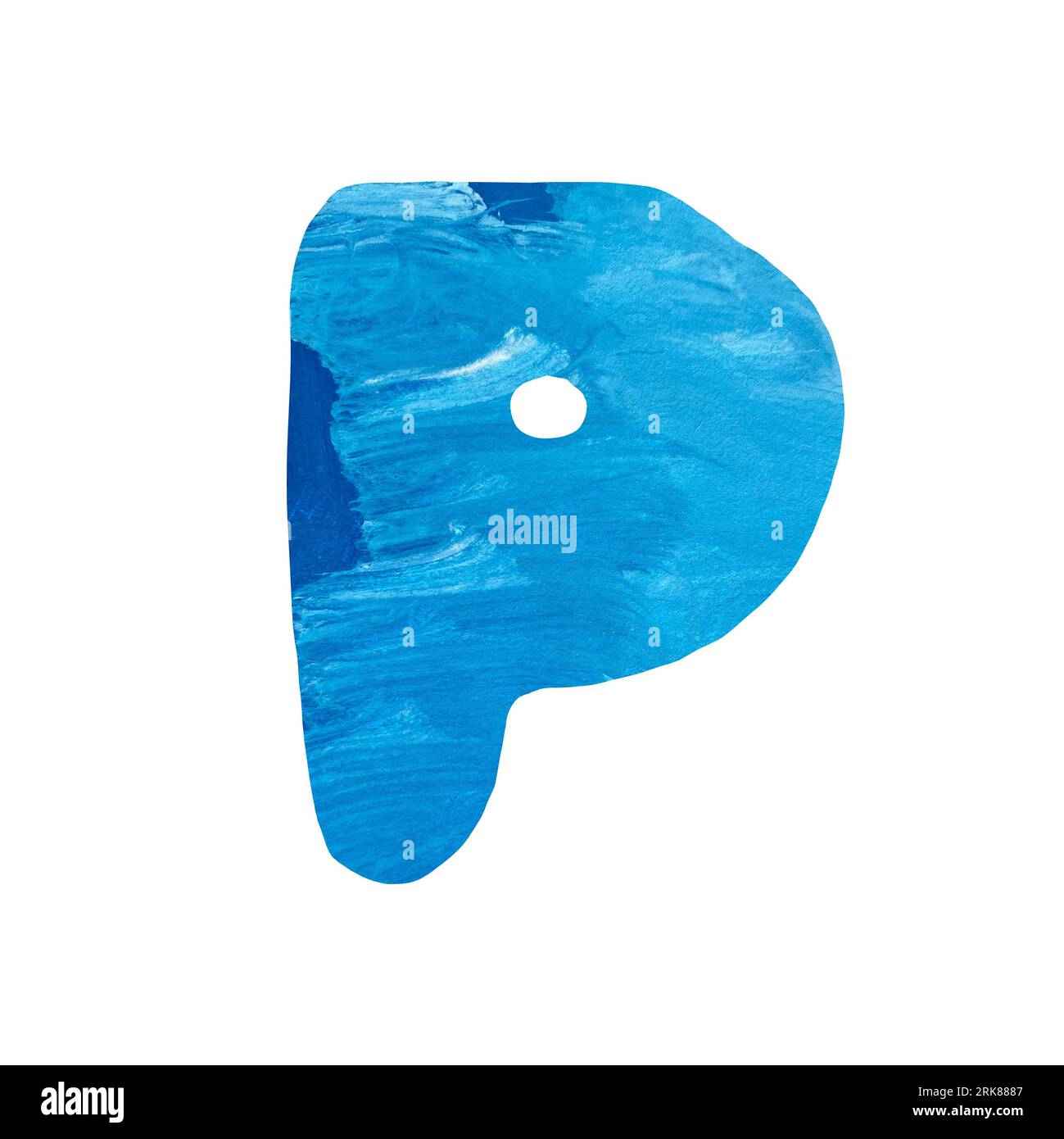 Letter P capital alphabet blue textured cut Stock Photo - Alamy