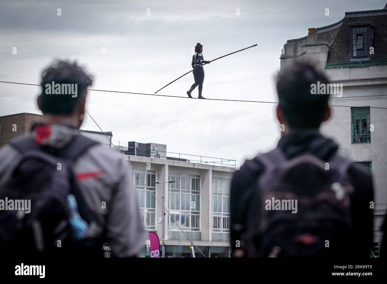 London, UK. 24th August 2023. Internationally renowned tight-rope ...