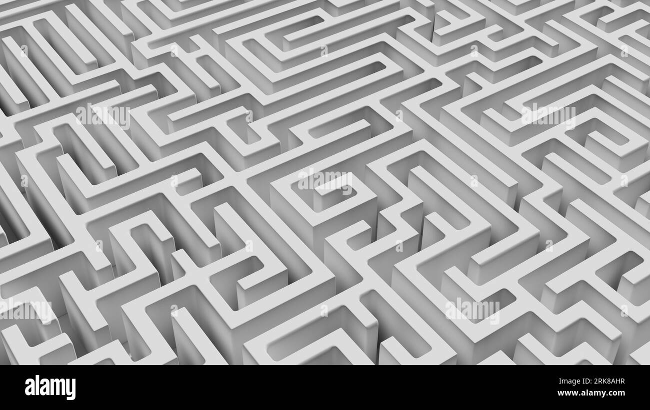 Labyrinth maze structure confusing way to the exit. Breaking the ...