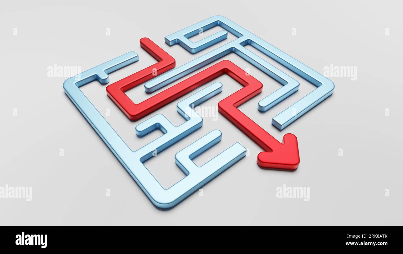 Labyrinth maze structure confusing way to the exit. Breaking the ...