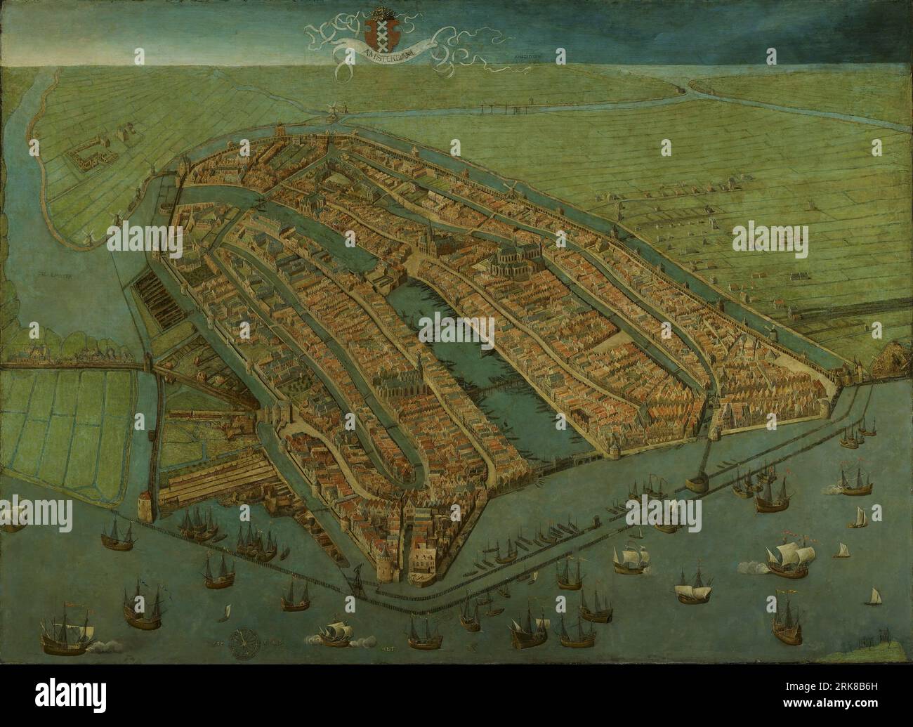 Bird’s-eye View of Amsterdam 1538 / from 1530 until 1539 by Cornelis ...