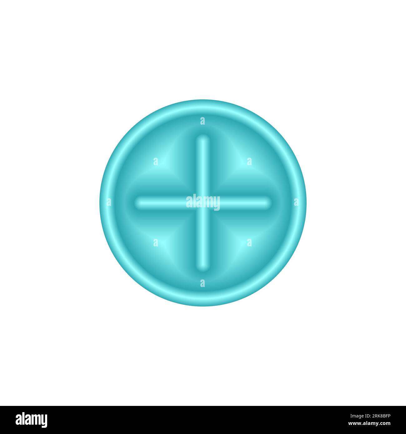 An illustration of a blue button icon on a white background Stock Photo ...