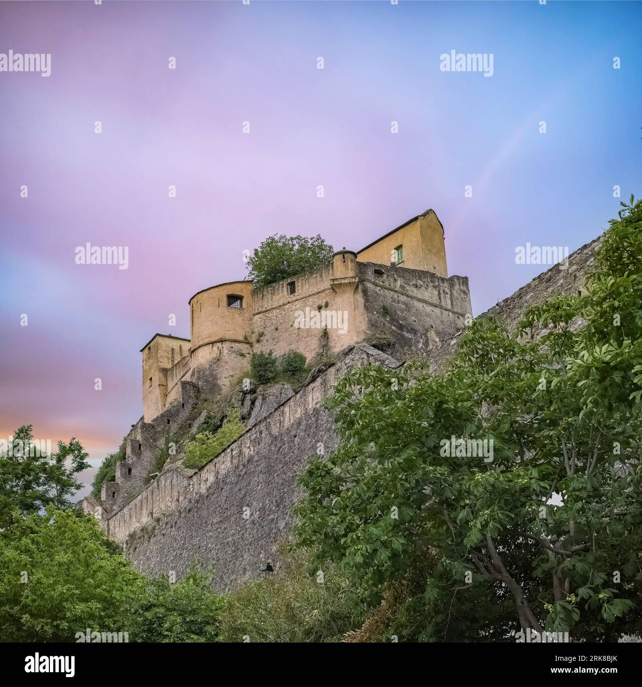 Corsica, the citadel in Corte, old building in the fortified village ...