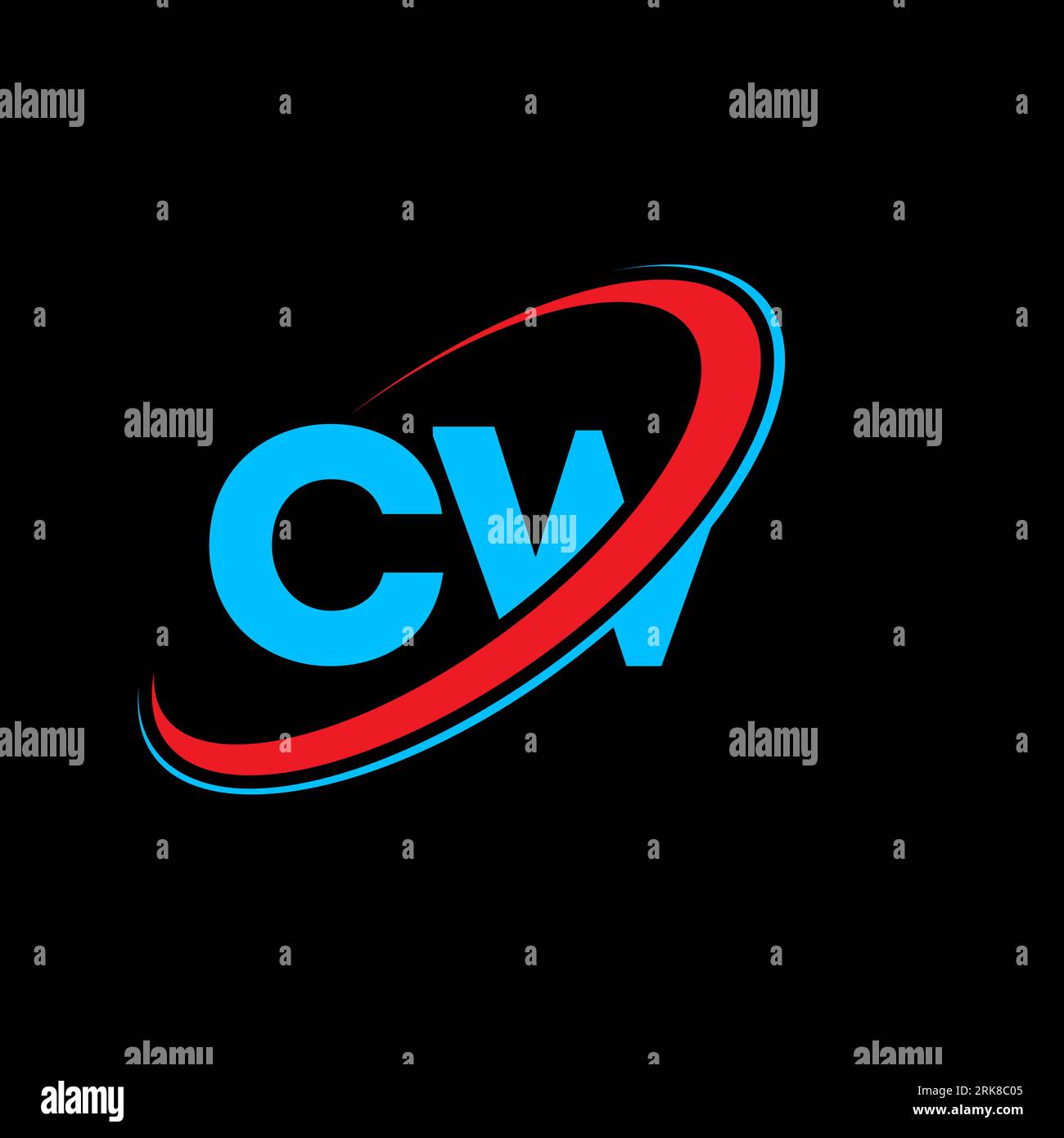 CW C W letter logo design. Initial letter CW linked circle uppercase ...