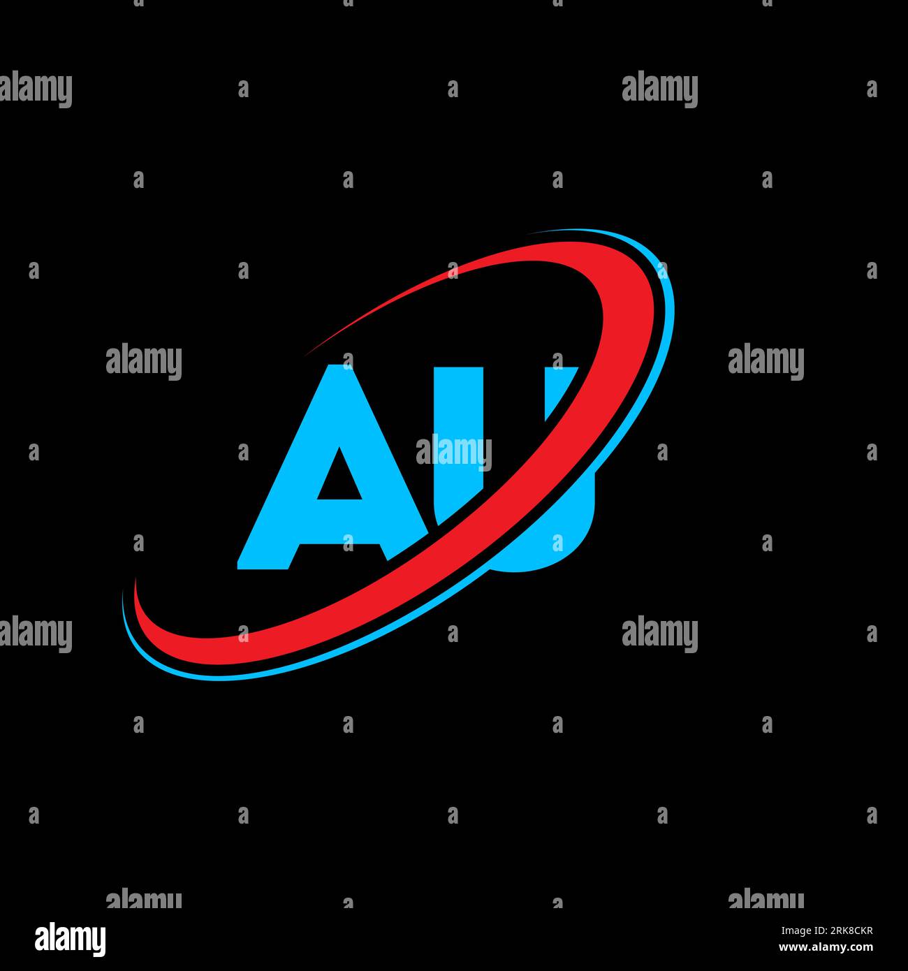 AU A U letter logo design. Initial letter AU linked circle uppercase ...