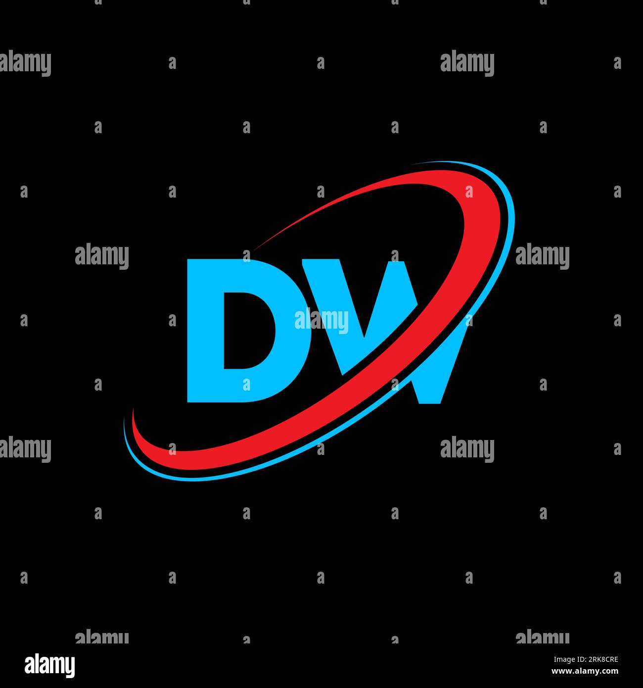 DW D W letter logo design. Initial letter DW linked circle uppercase ...