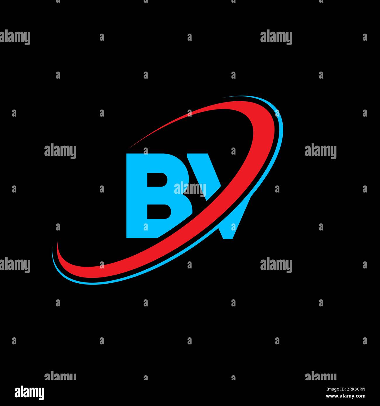 BV B V letter logo design. Initial letter BV linked circle uppercase ...