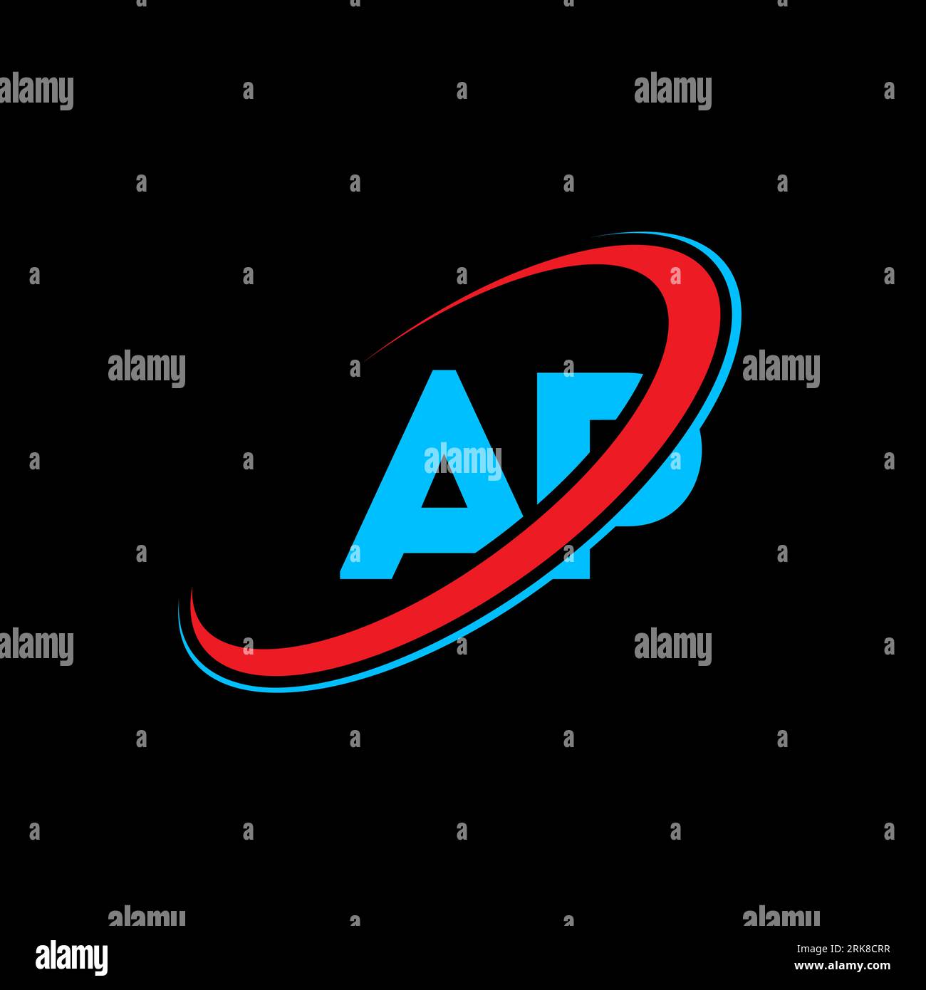 AP A P letter logo design. Initial letter AP linked circle uppercase ...