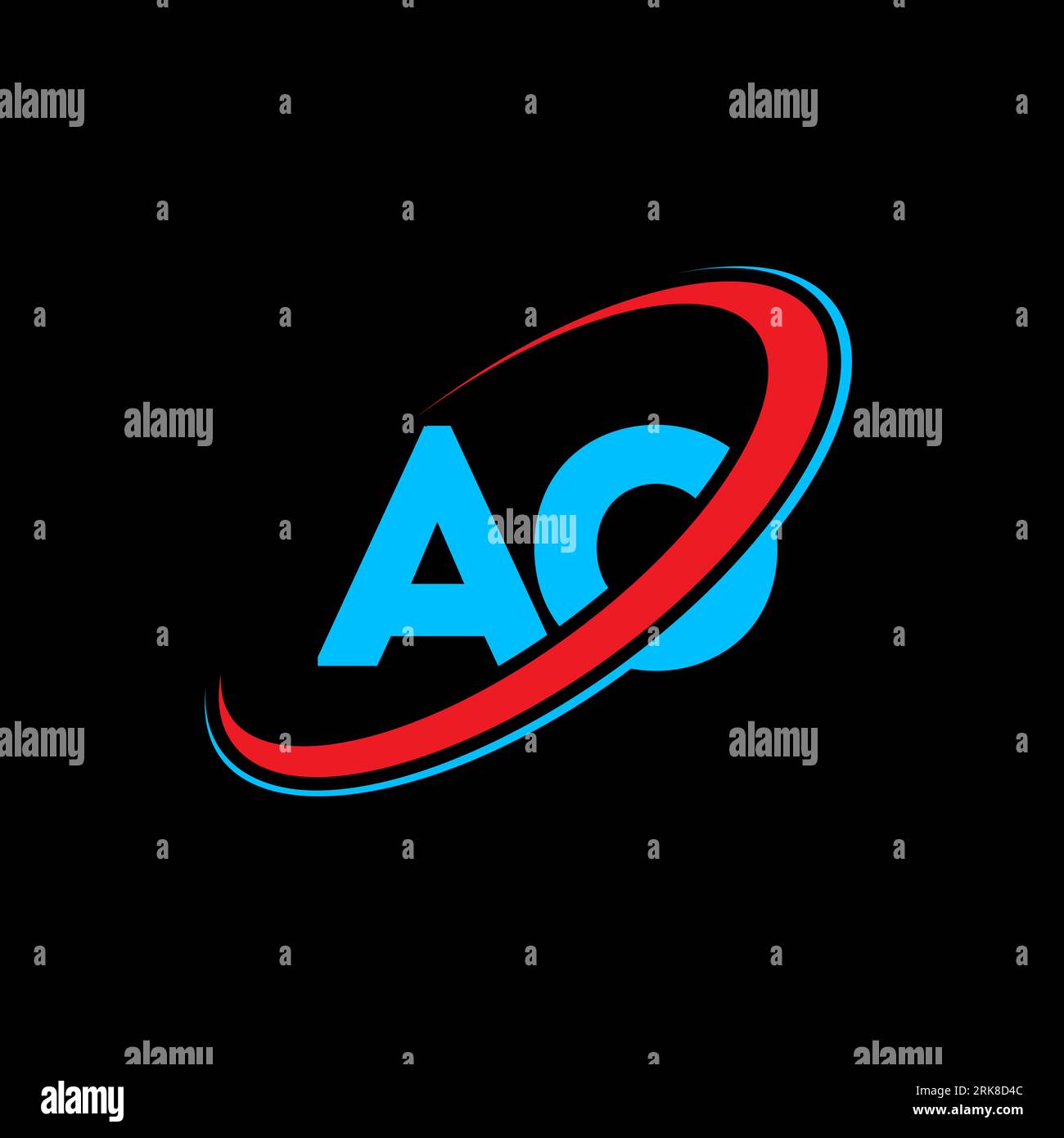 AO A O letter logo design. Initial letter AO linked circle uppercase ...