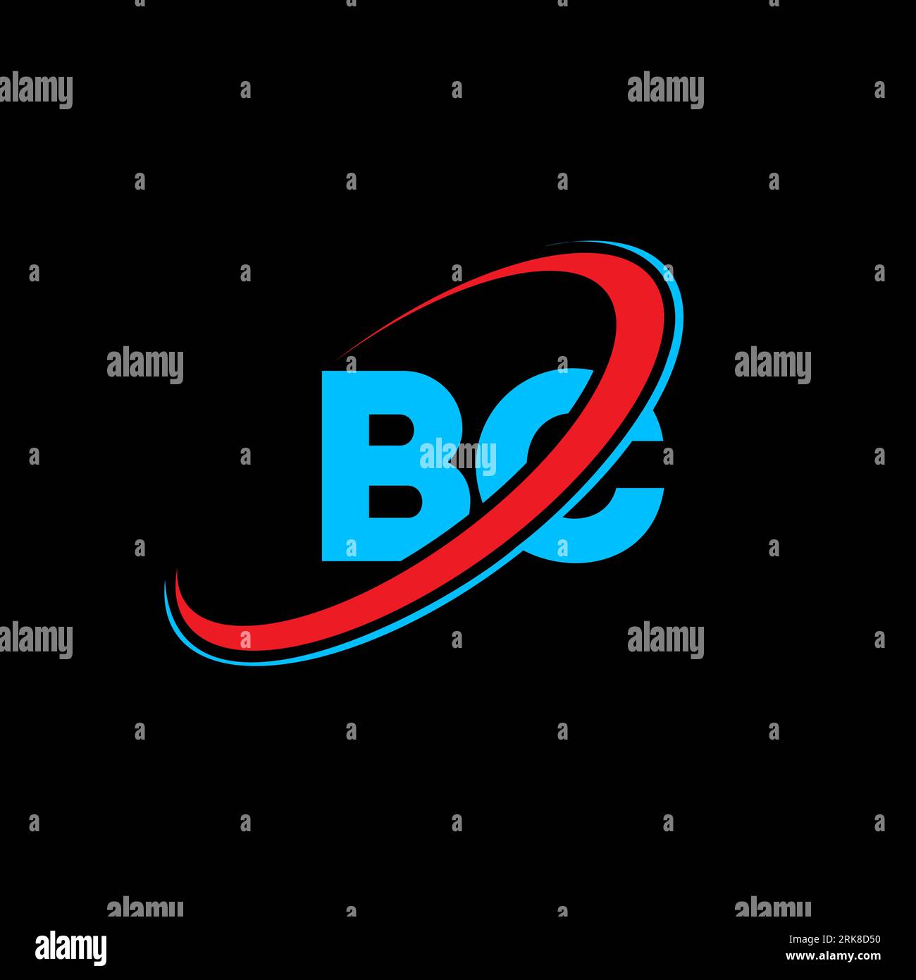 BC B C letter logo design. Initial letter BC linked circle uppercase ...