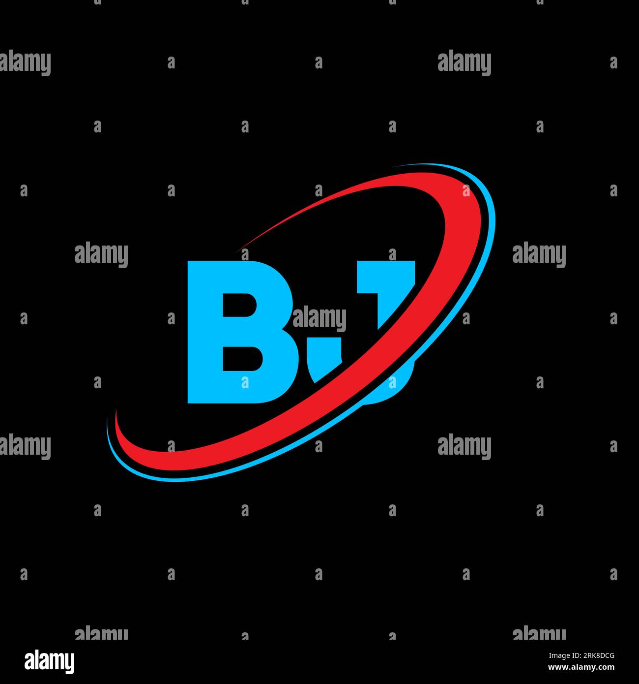 BJ B J letter logo design. Initial letter BJ linked circle uppercase ...
