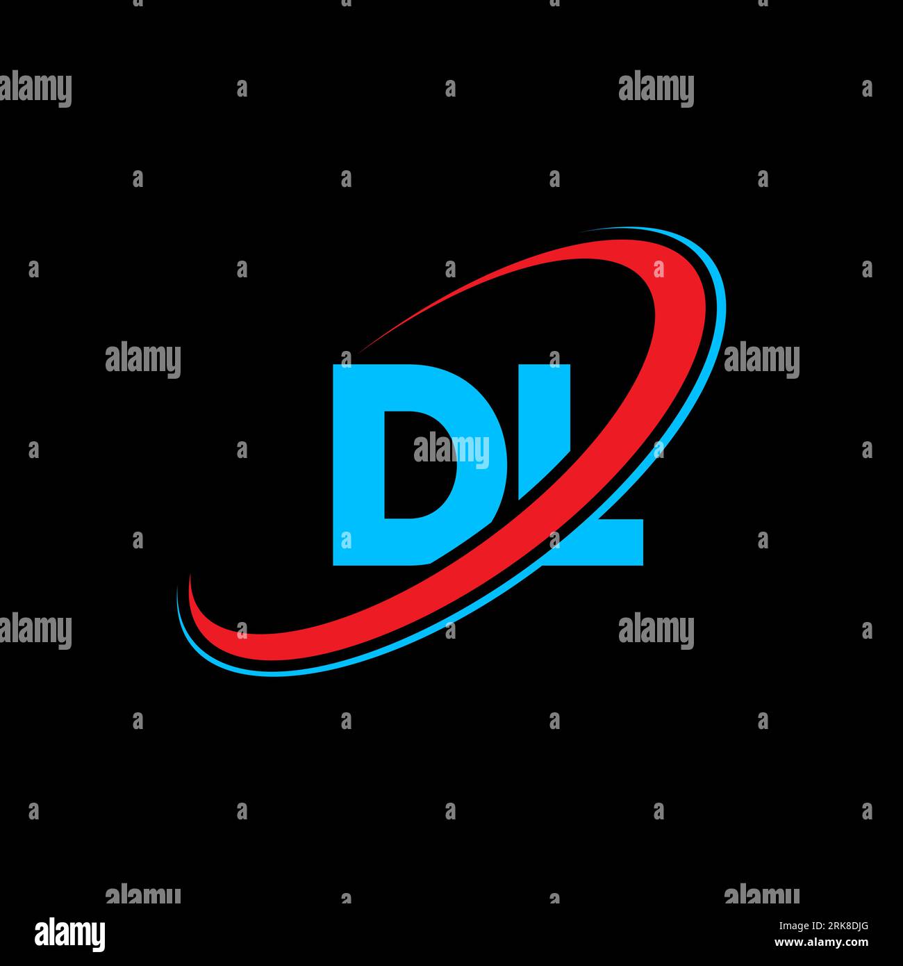 DL D L letter logo design. Initial letter DL linked circle uppercase ...