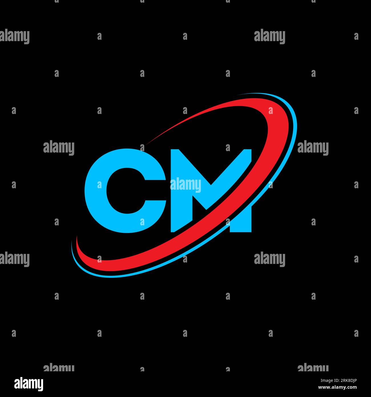CM C M letter logo design. Initial letter CM linked circle uppercase ...
