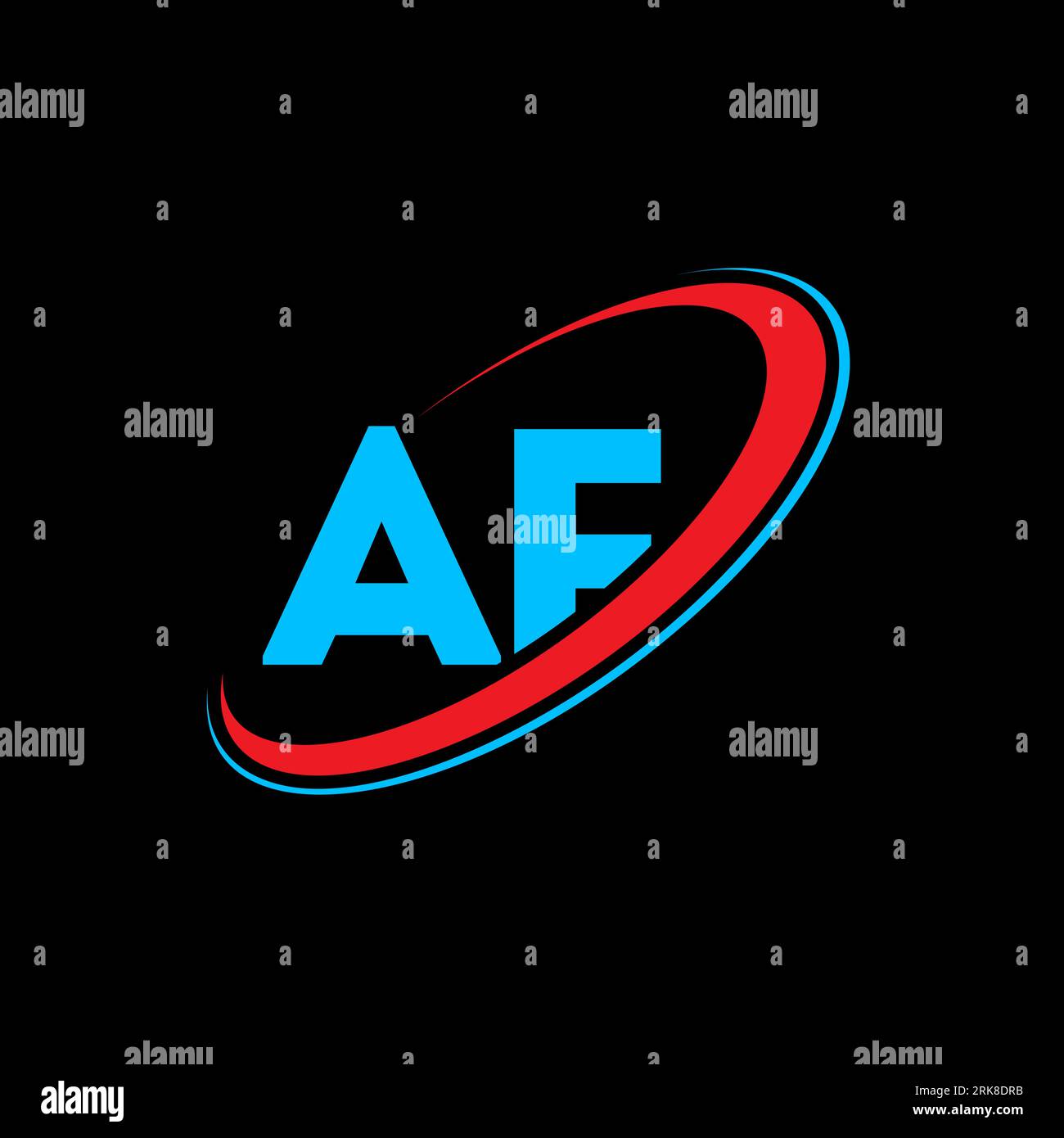 AF A F letter logo design. Initial letter AF linked circle uppercase ...