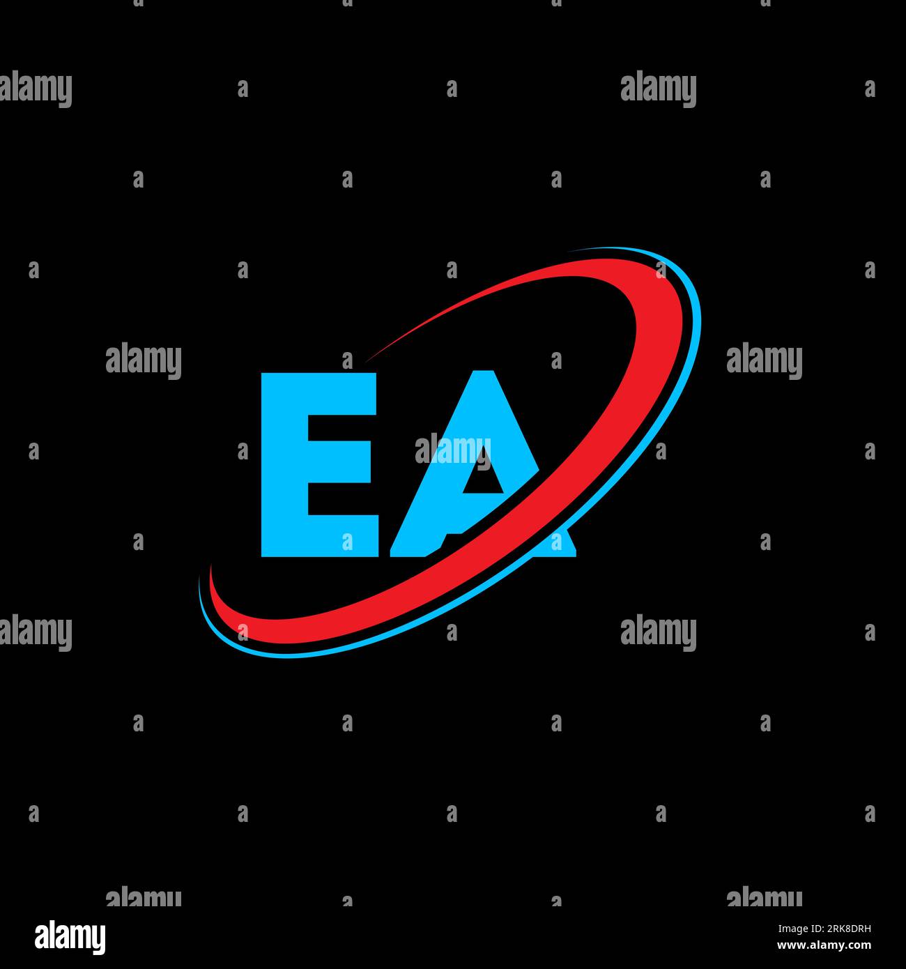 EA E A letter logo design. Initial letter EA linked circle uppercase ...