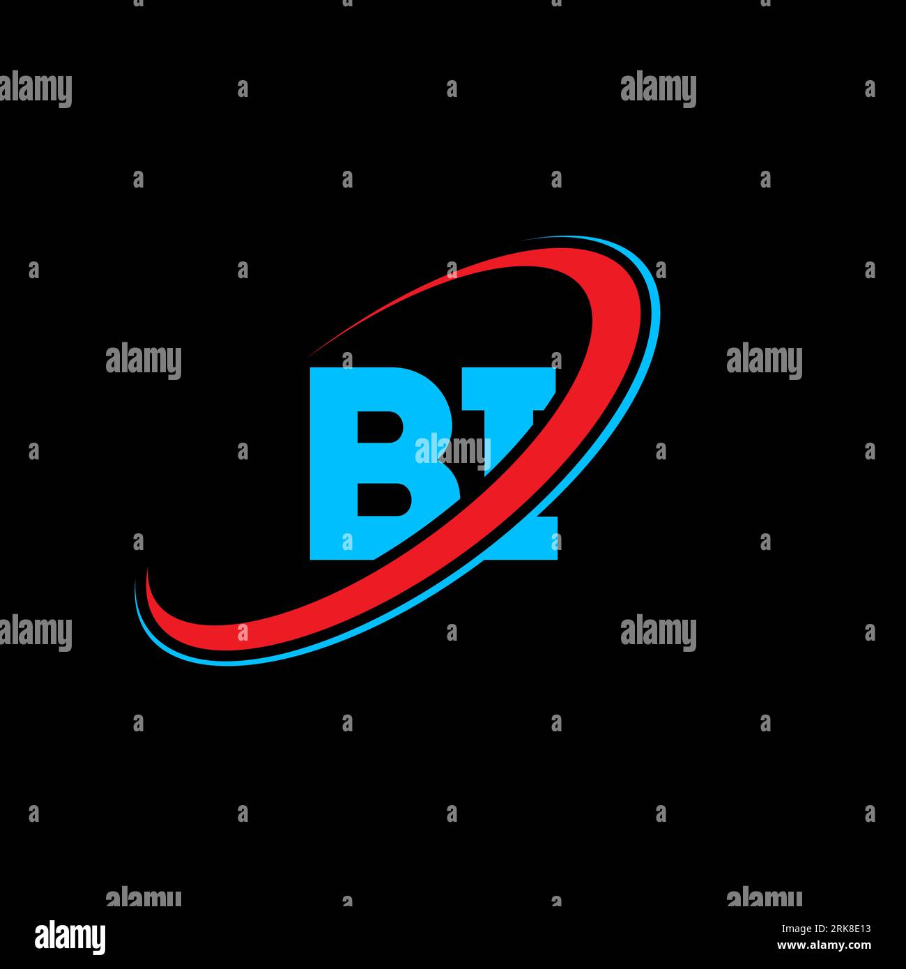 BI B I letter logo design. Initial letter BI linked circle uppercase ...