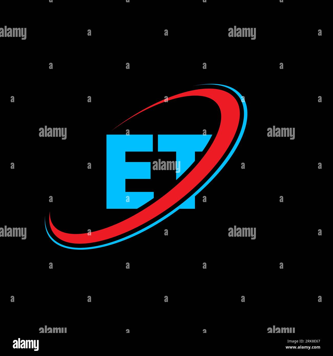 ET E T letter logo design. Initial letter ET linked circle uppercase ...