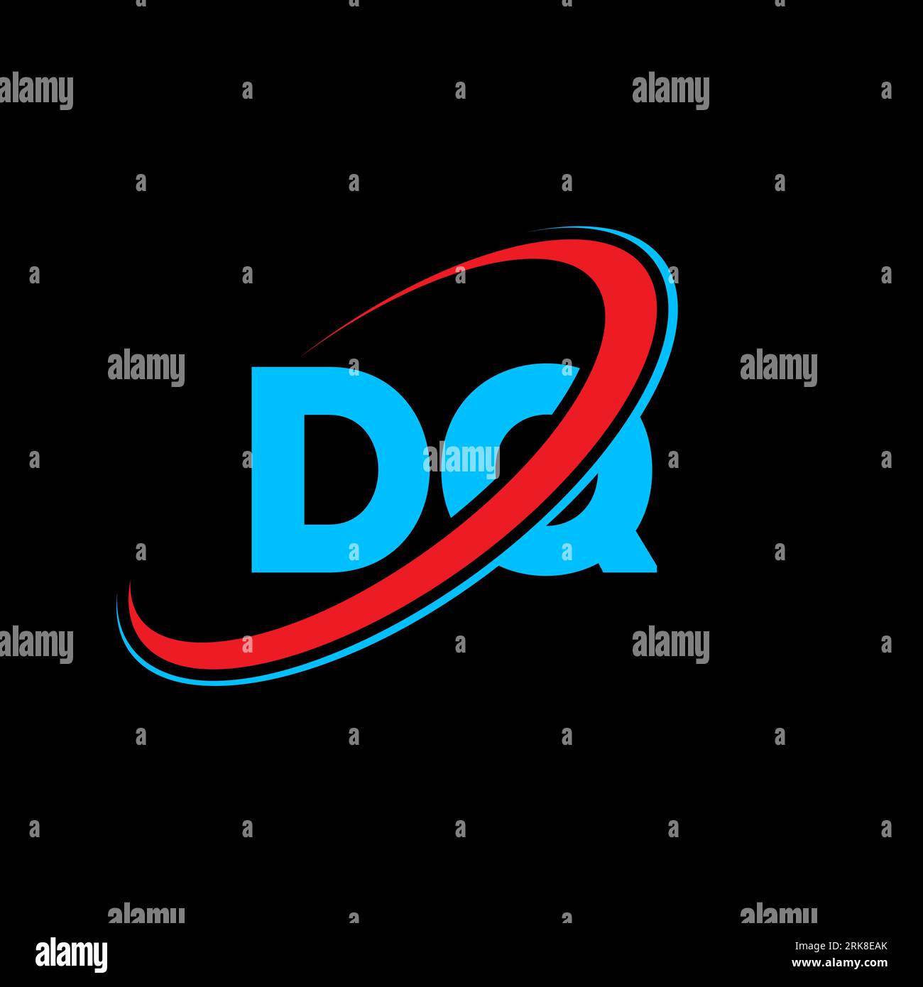 DQ D Q letter logo design. Initial letter DQ linked circle uppercase ...