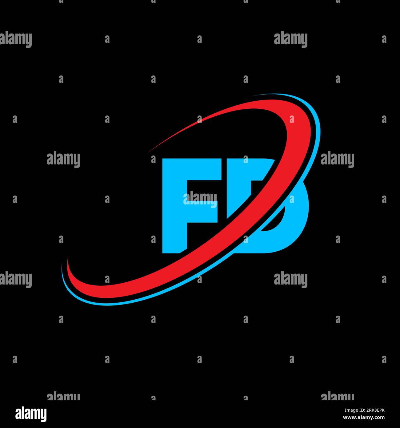 FD F D letter logo design. Initial letter FD linked circle uppercase ...