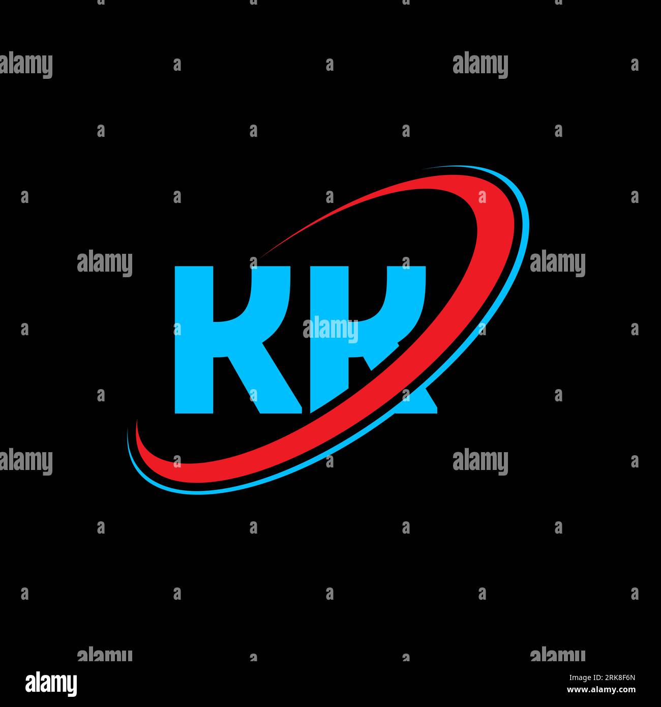 KK K K letter logo design. Initial letter KK linked circle uppercase ...