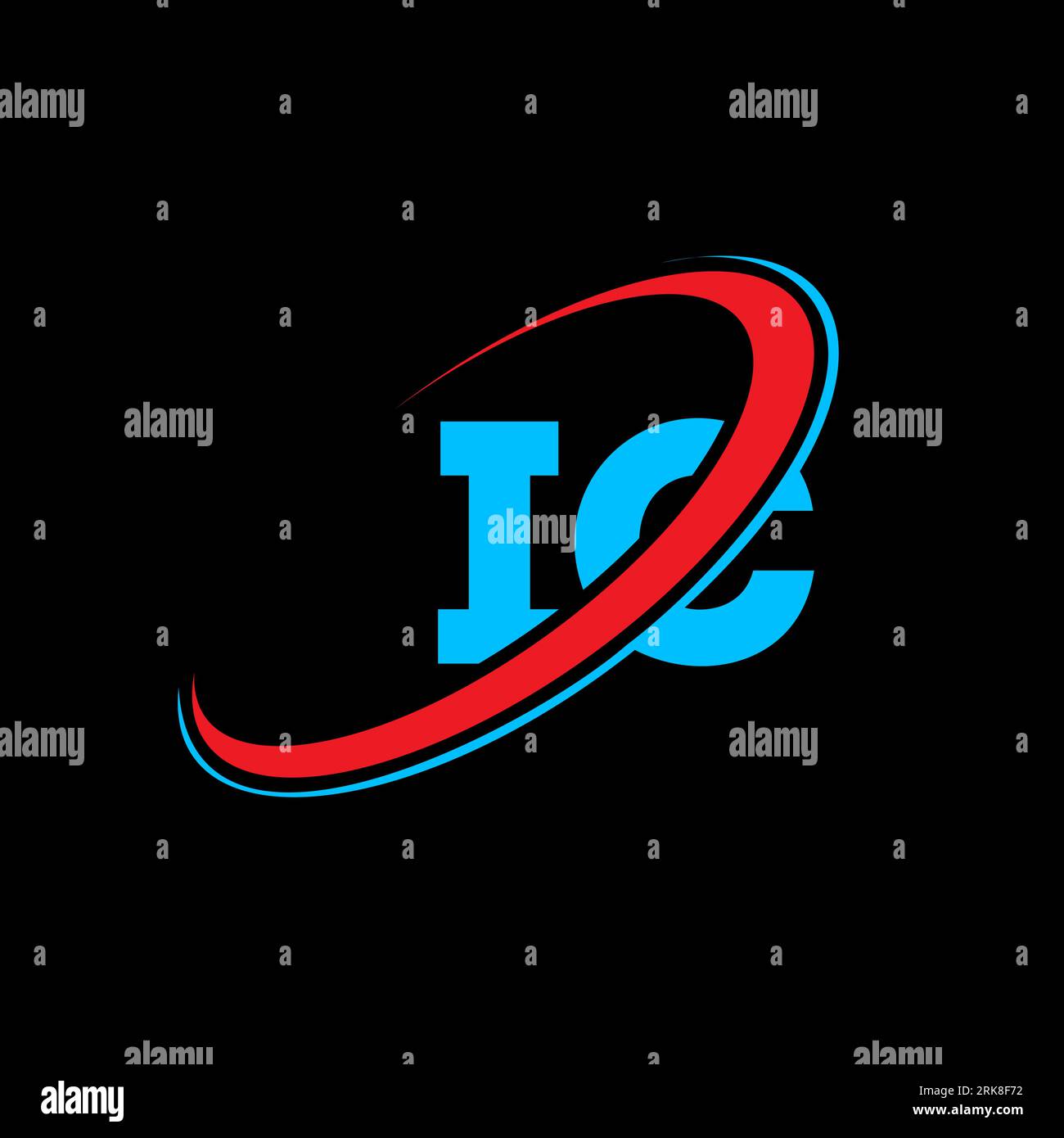 IC I C letter logo design. Initial letter IC linked circle uppercase ...