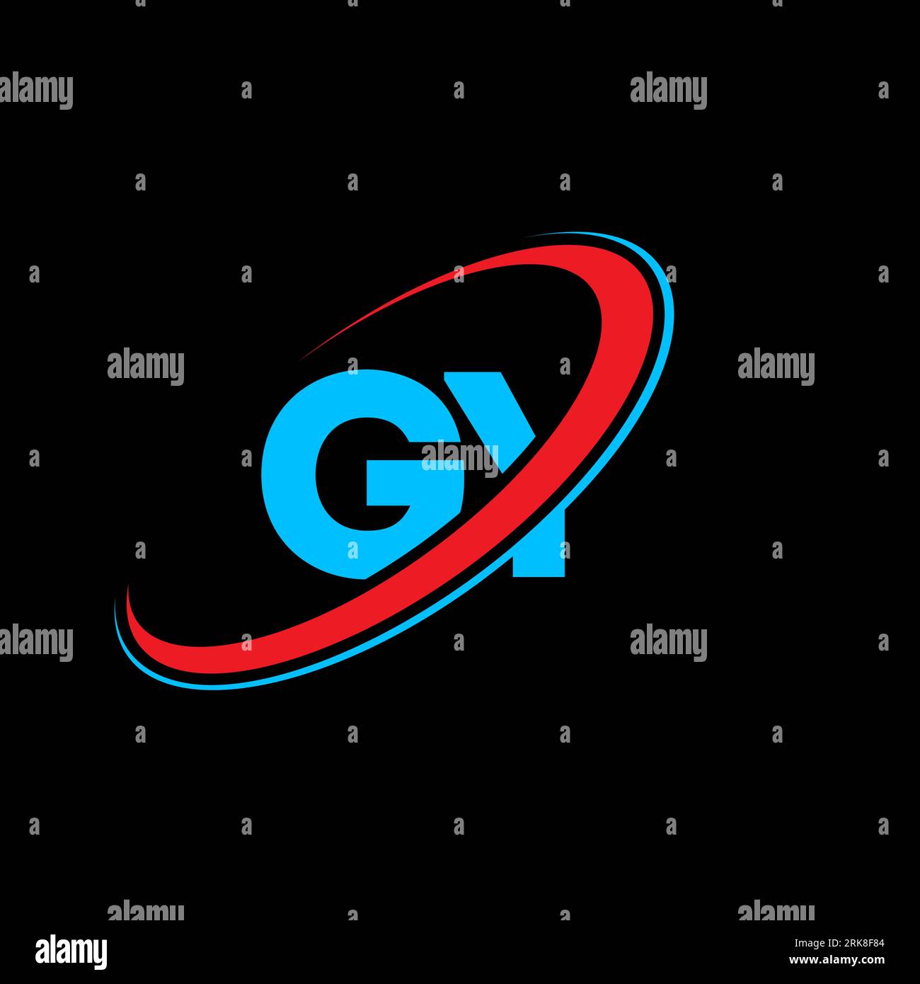 GY G Y letter logo design. Initial letter GY linked circle uppercase ...