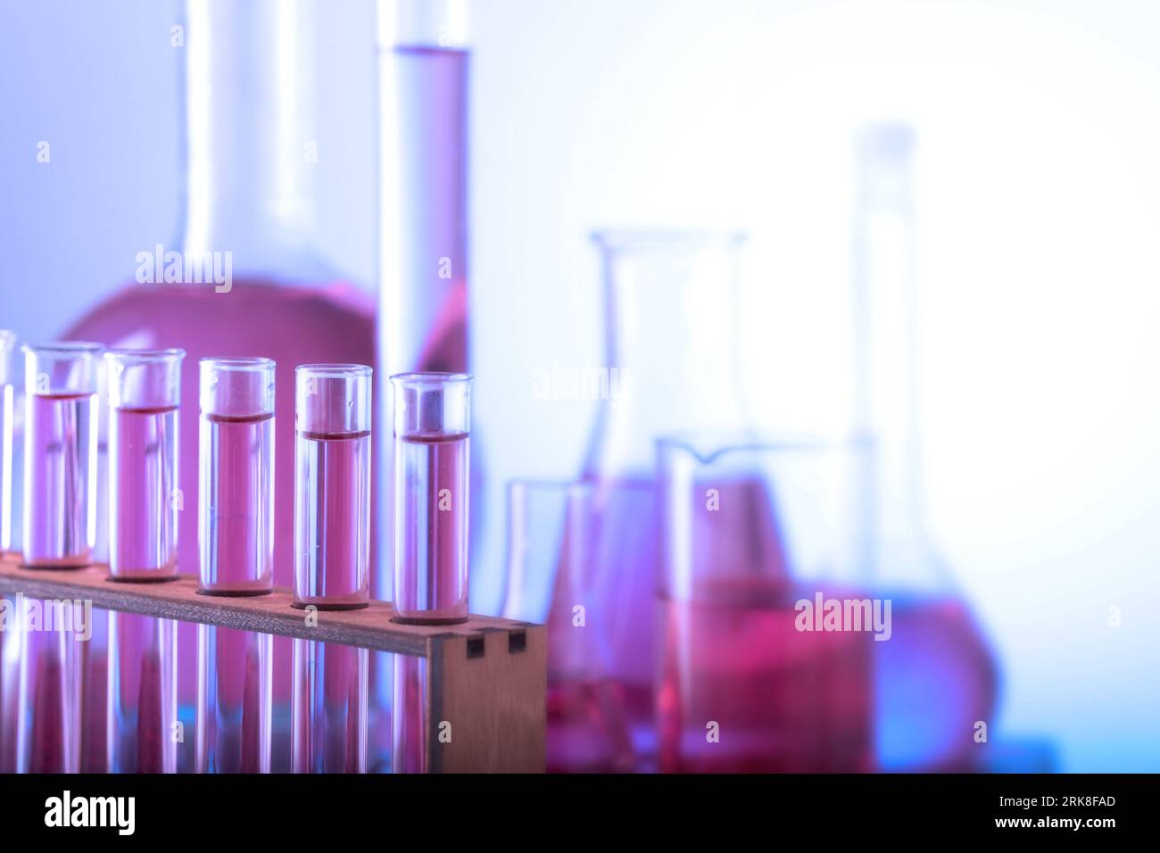 Chemical laboratory with glass test tubes and flasks Stock Photo - Alamy