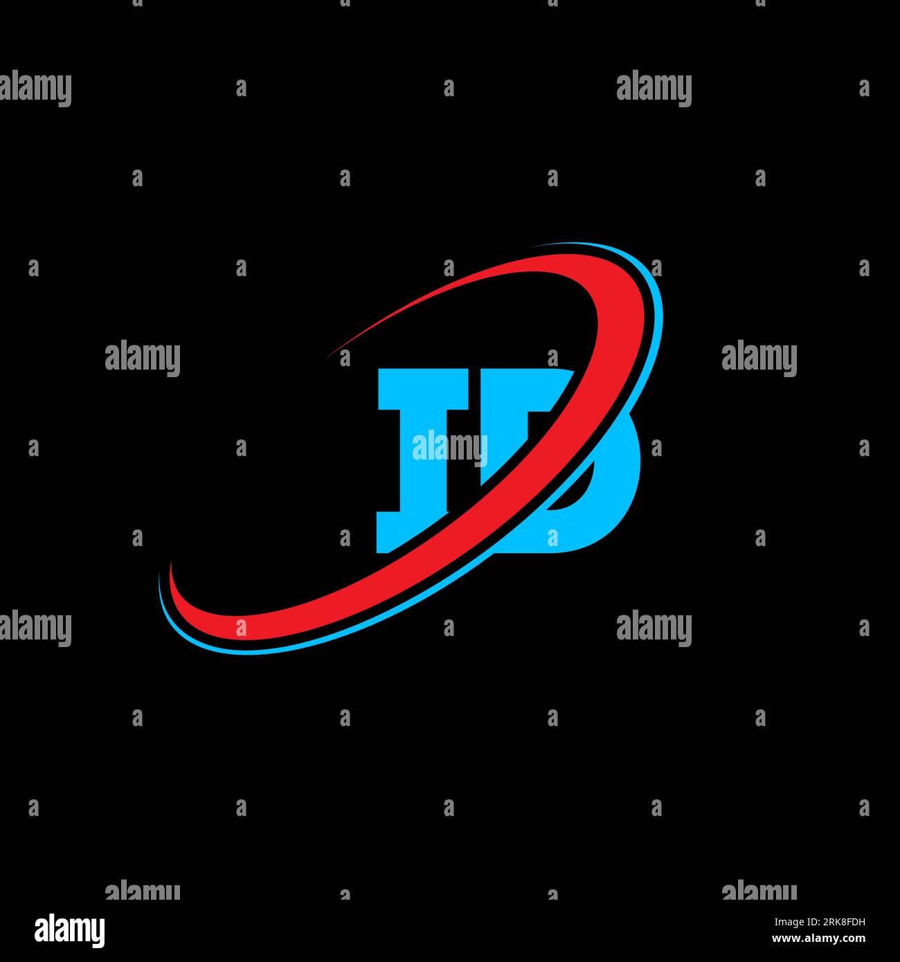 ID I D letter logo design. Initial letter ID linked circle uppercase ...