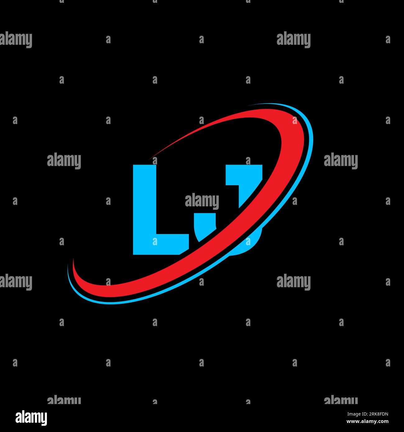 LJ L J letter logo design. Initial letter LJ linked circle uppercase ...