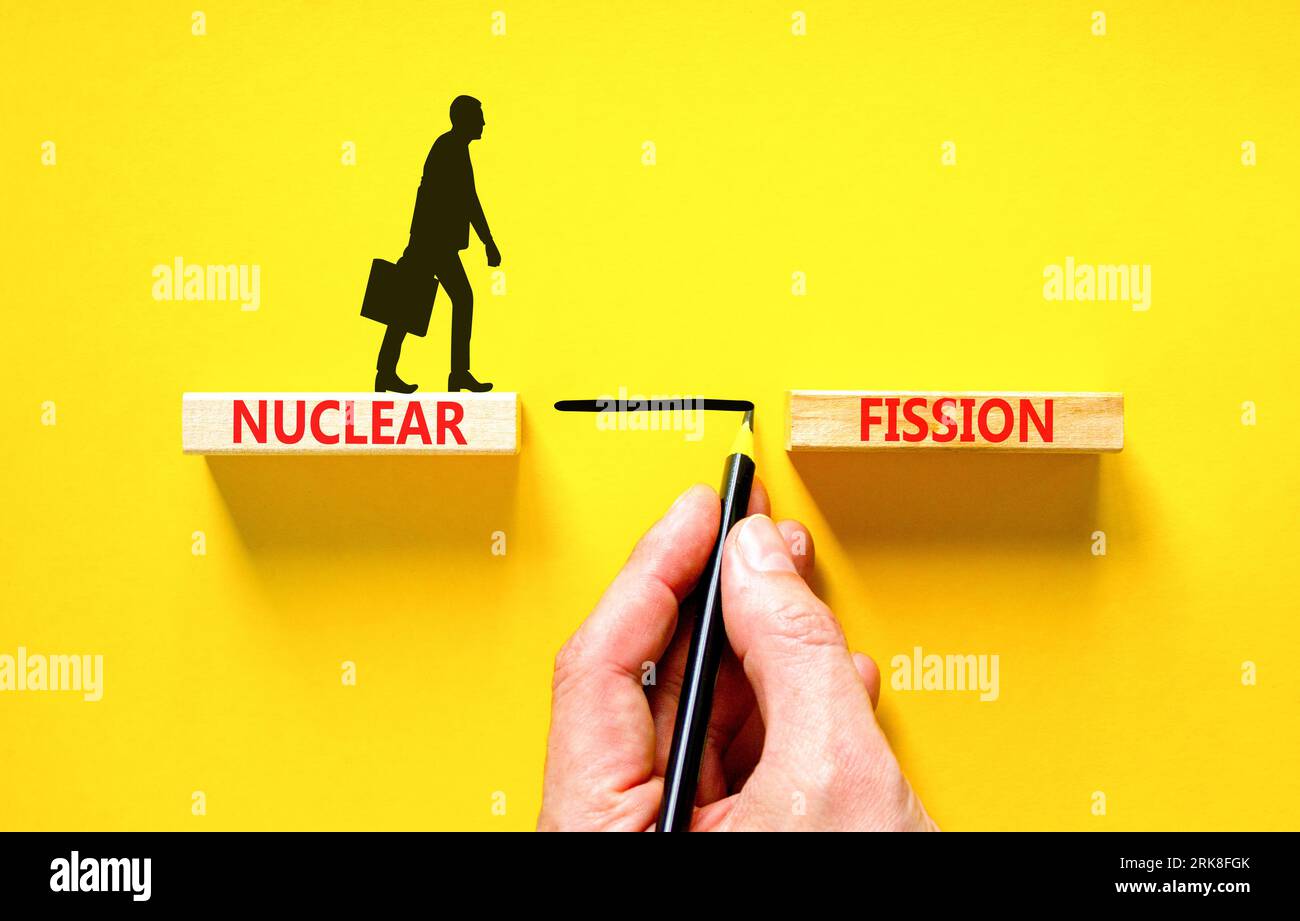 Nuclear fission symbol. Concept words Nuclear fission on beautiful ...