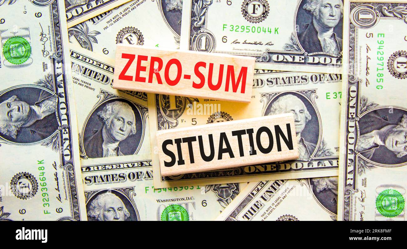 Zero-sum situation symbol. Concept words Zero-sum situation on ...