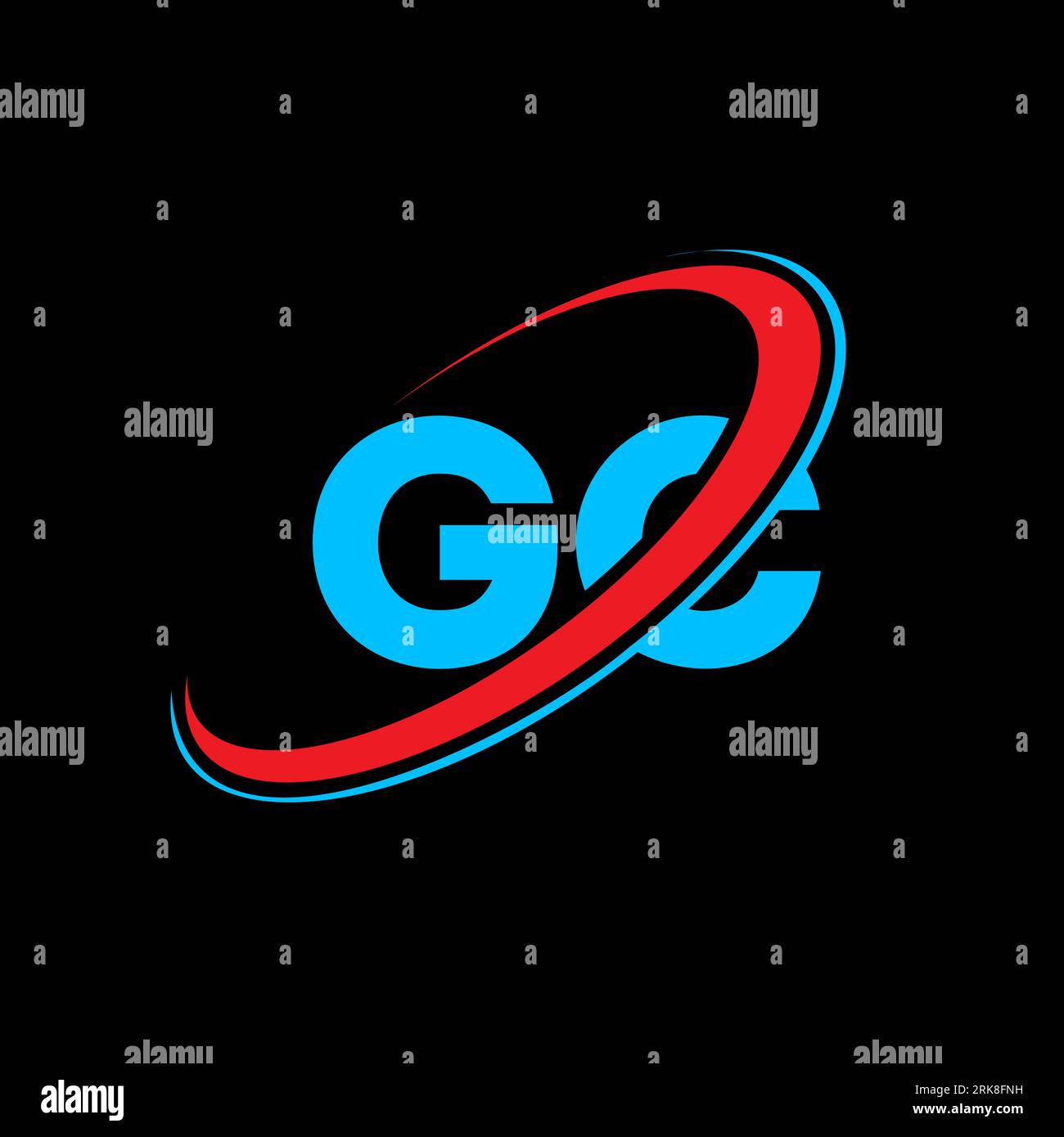 GC G C letter logo design. Initial letter GC linked circle uppercase ...