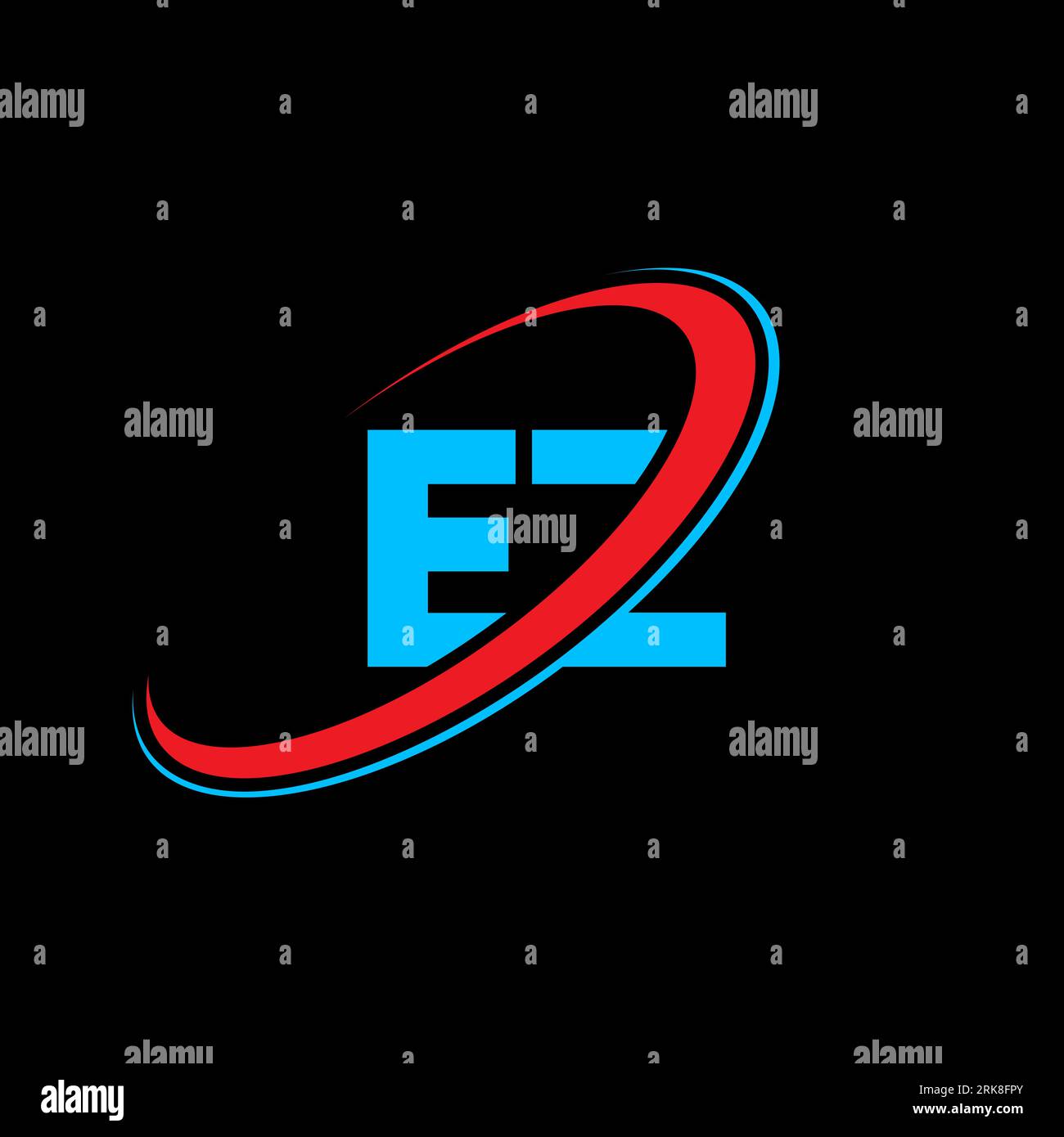 EZ E Z letter logo design. Initial letter EZ linked circle uppercase ...