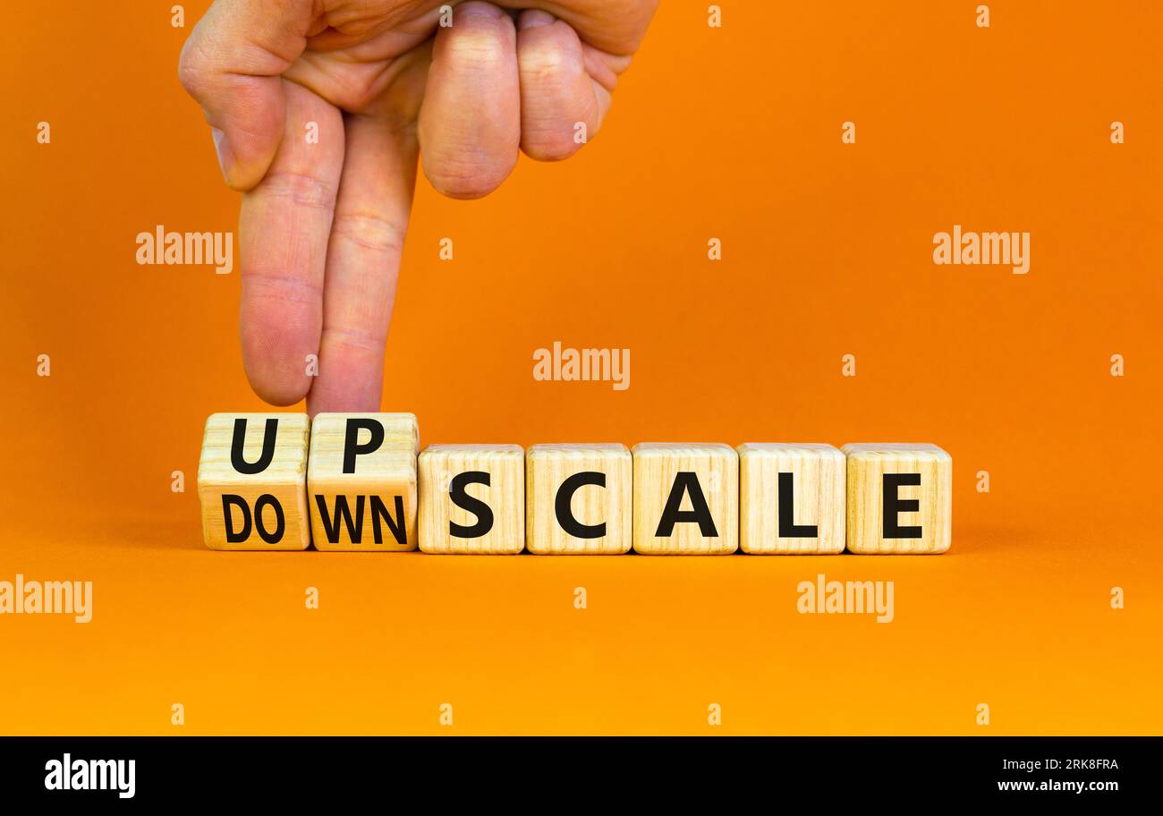 Upscale or downscale symbol. Concept words Upscale or Downscale on ...